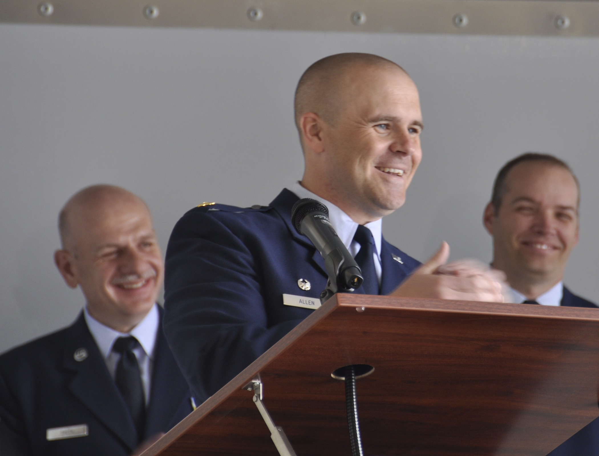 Maj. Allen addresses crowd