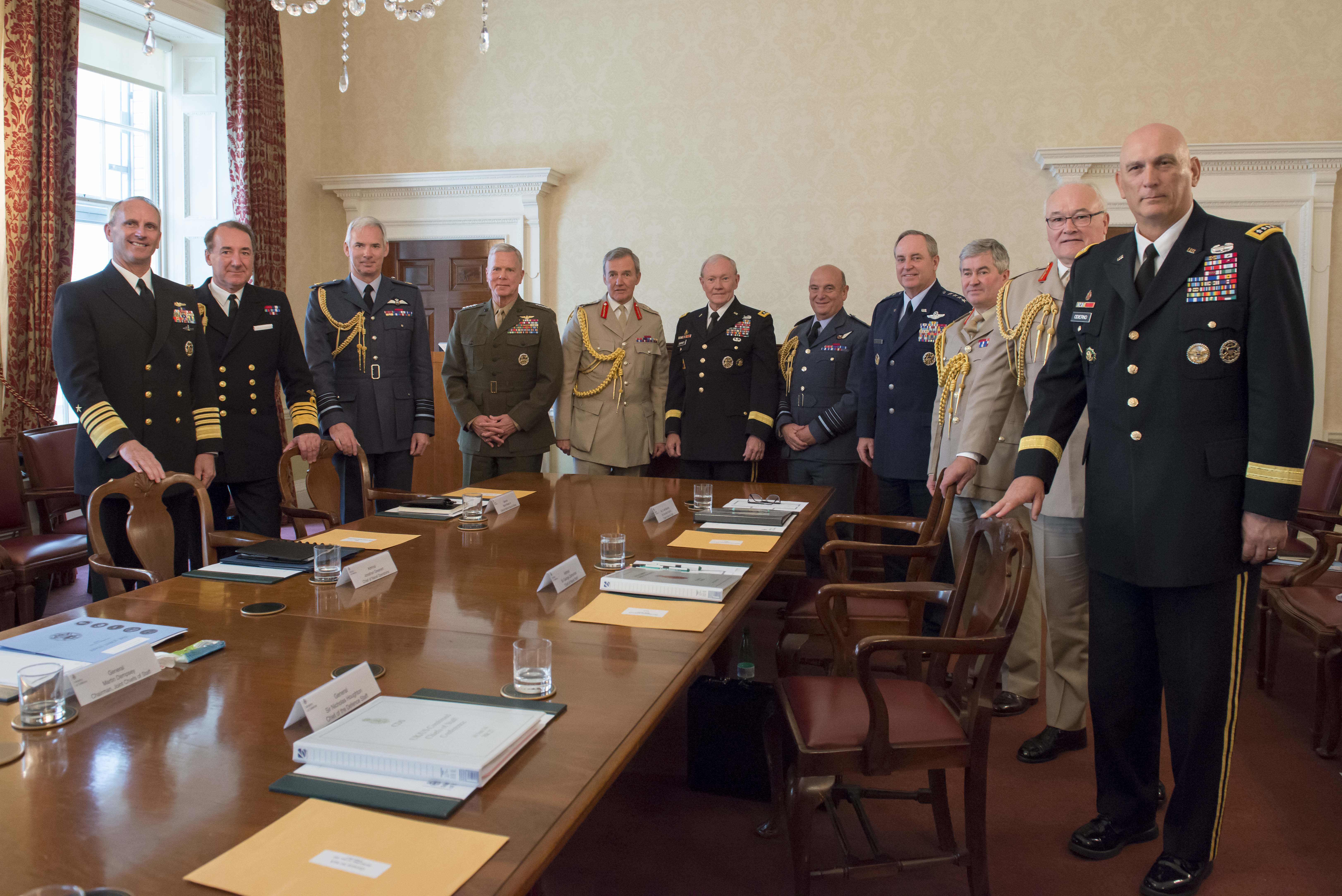 U.S. Army Gen. Martin E. Dempsey, right center, chairman of the Joint ...