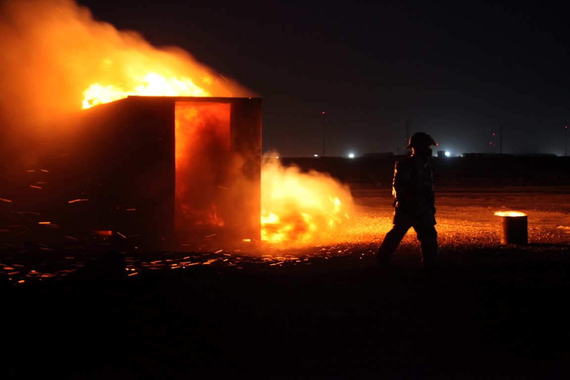 Afghan National Army firefighters blaze through live-fire training