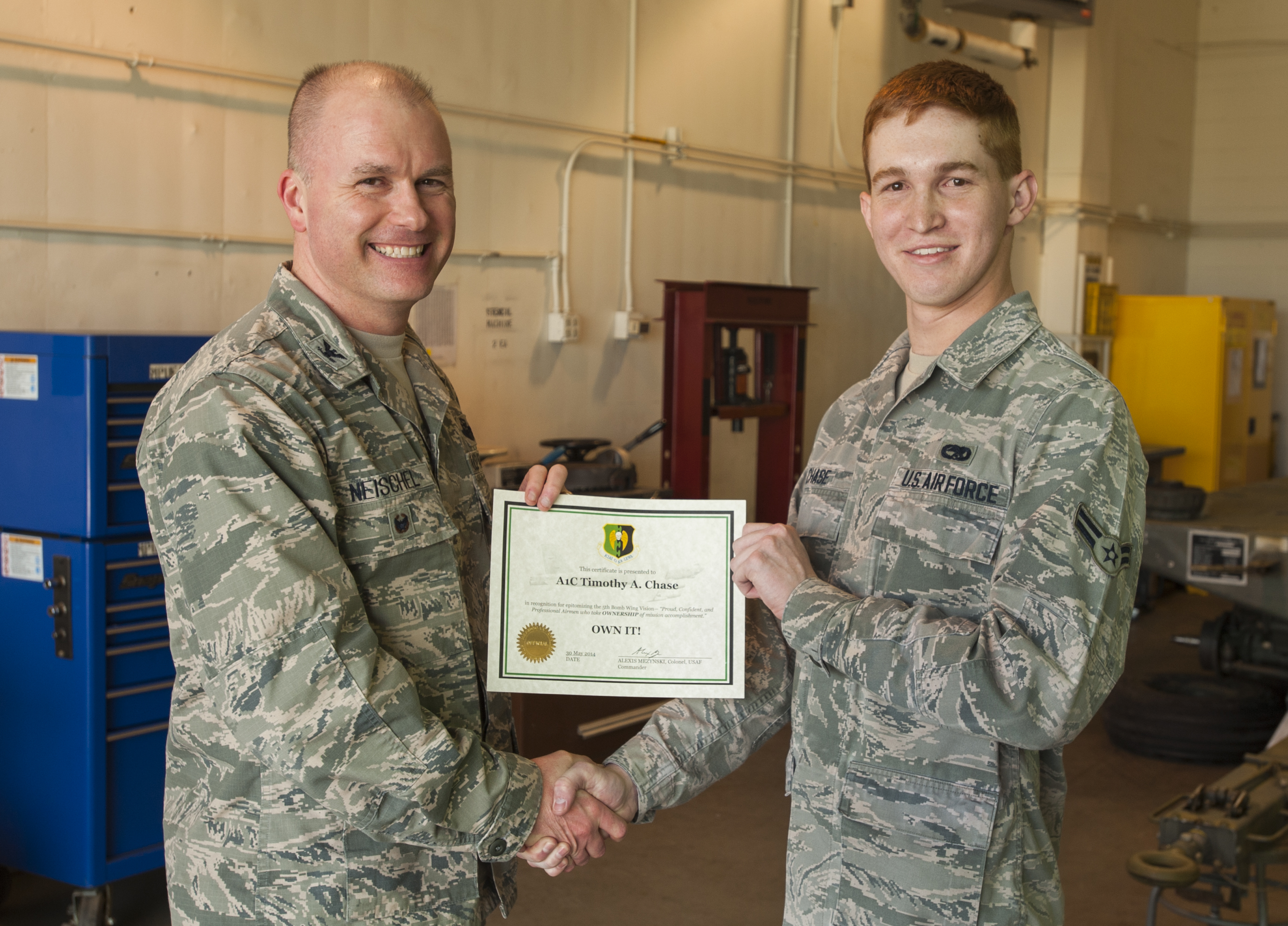 5th BW Own It Award: A1C Timothy Chase > Minot Air Force Base > Article ...