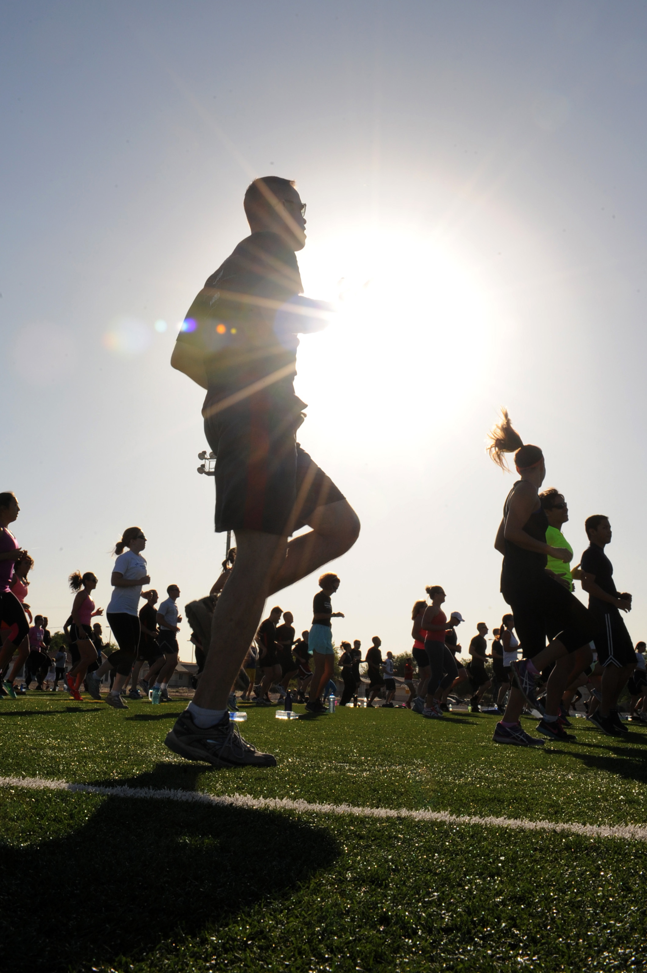 Fitness guru leads 'Life of a Warrior' workout