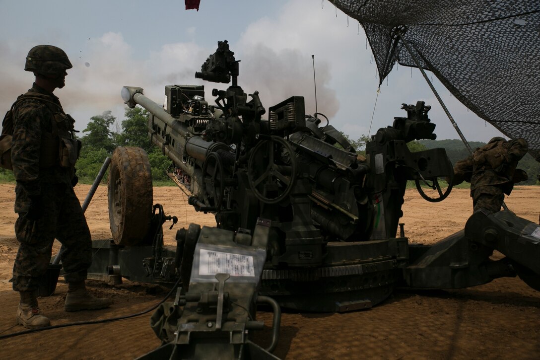 ROK, US Marines sync artillery techniques during KMEP 14-7