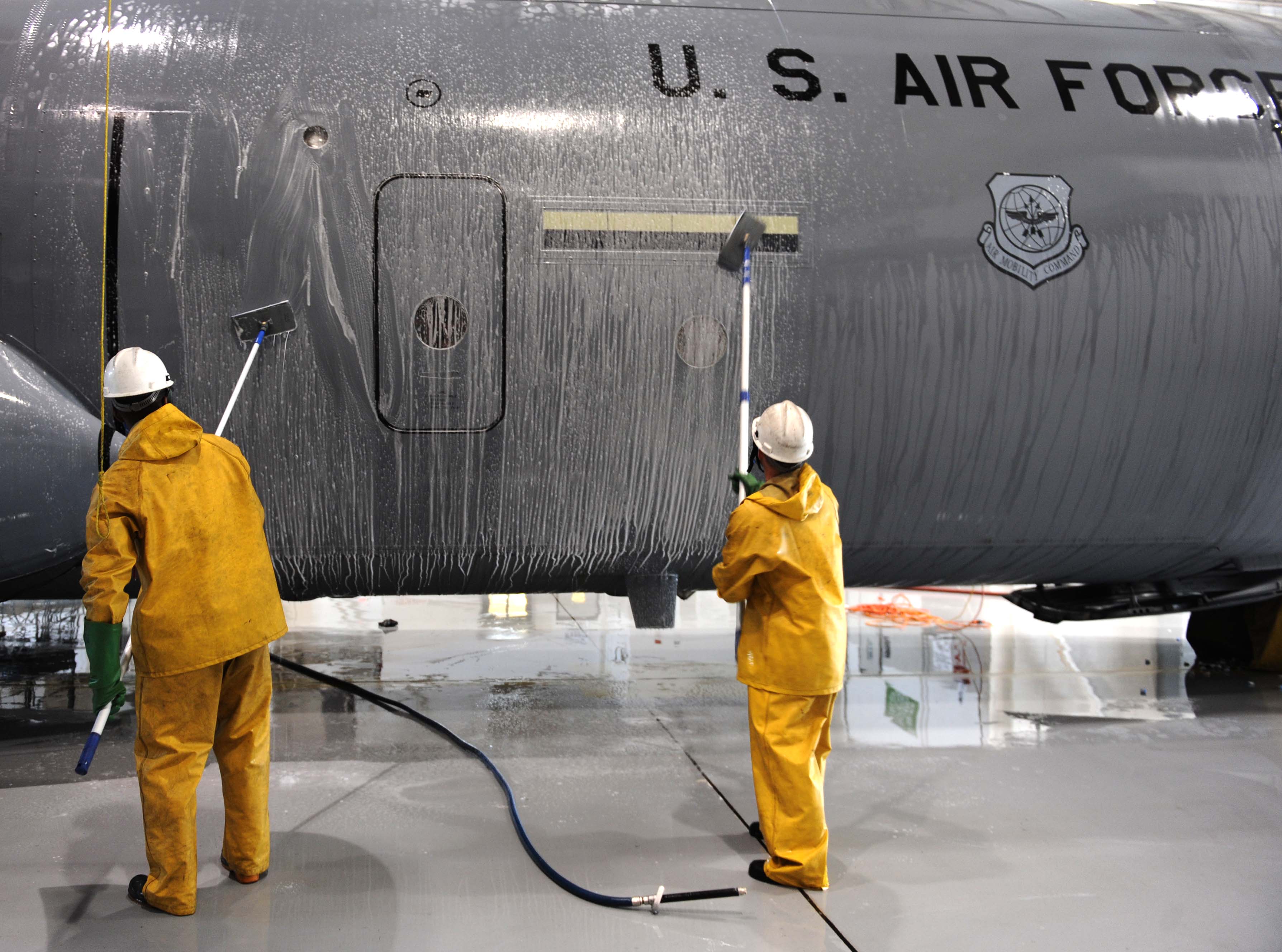 317th AMXS Airmen get C-130Js squeaky clean