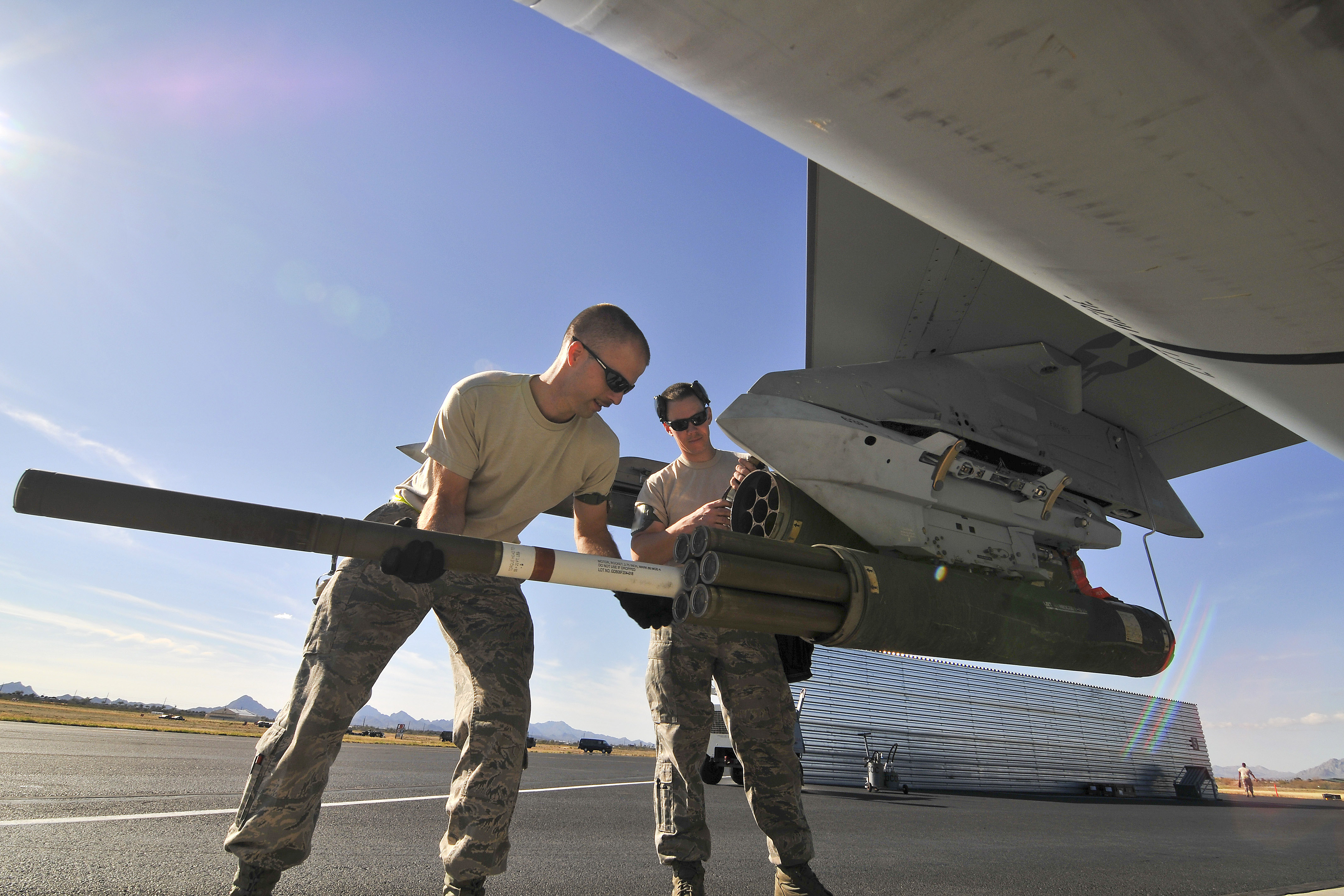 Air Force Airman 1st Class John Bybee, left, and Air Force Tech. Sgt ...