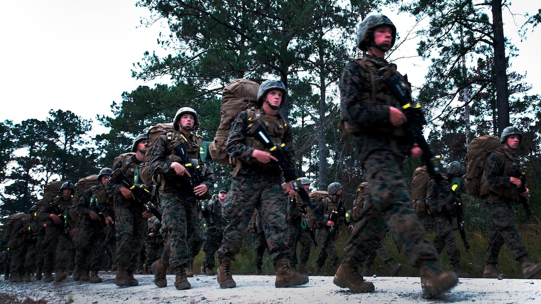 Four Female Marines Pass Infantry Training 20K Hike