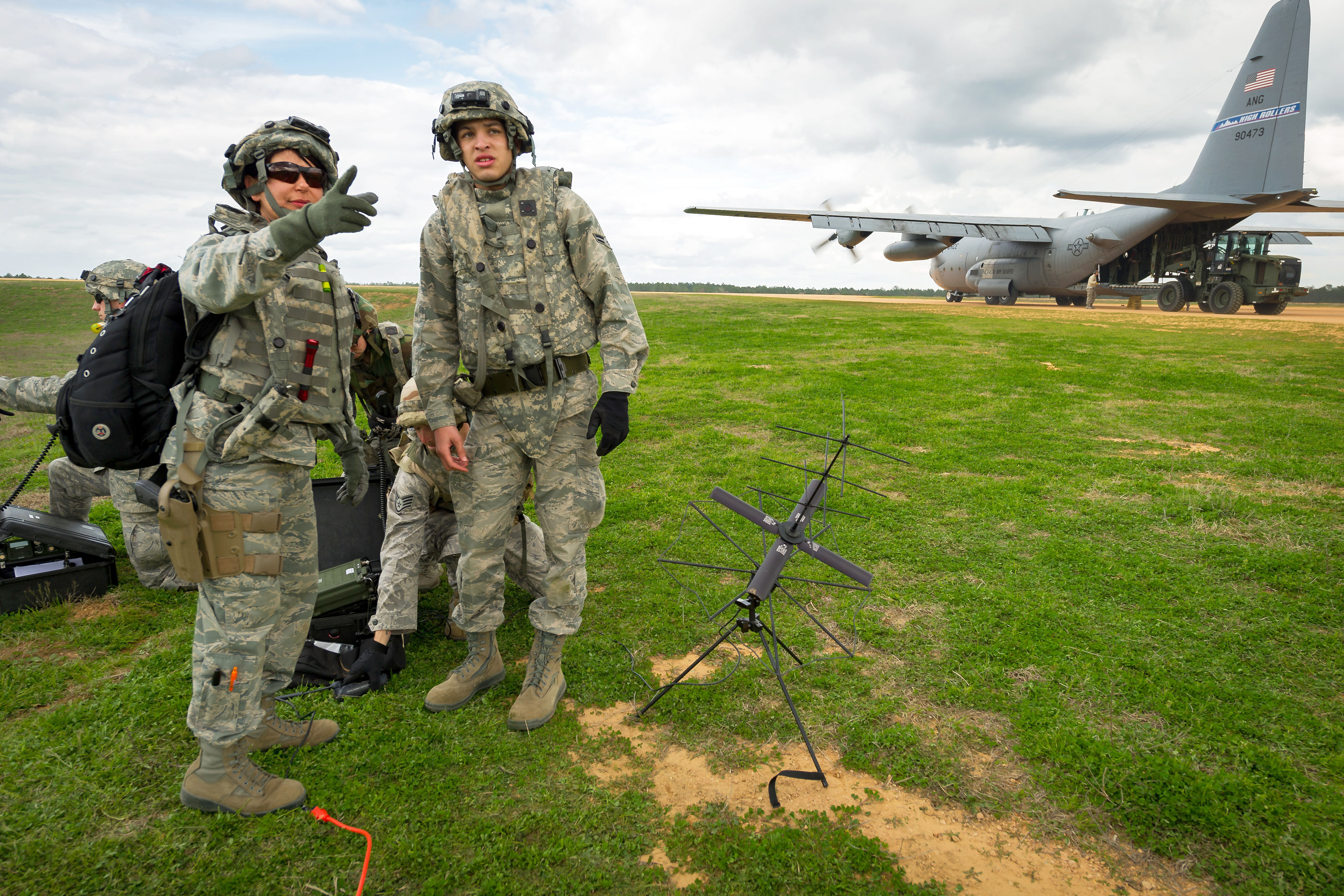 Air Force Airman 1st Class Cameron Alexander, right, and Air Force Lt ...
