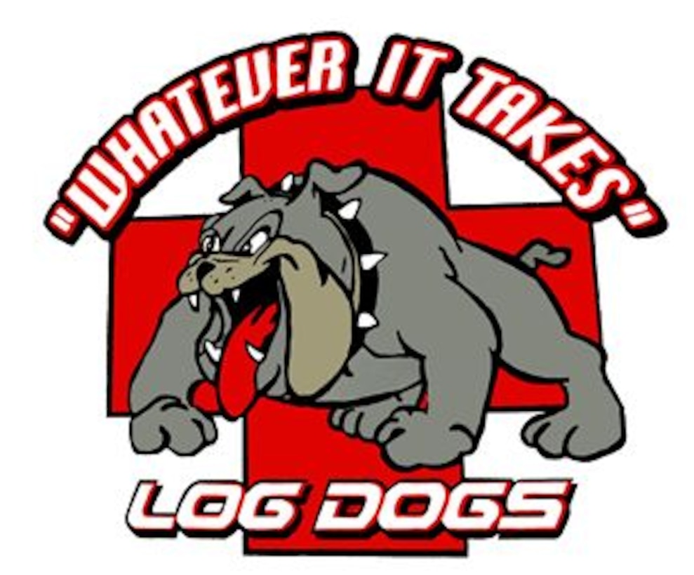 319th MDSS Medical Logistics emblem: LOG DOGS