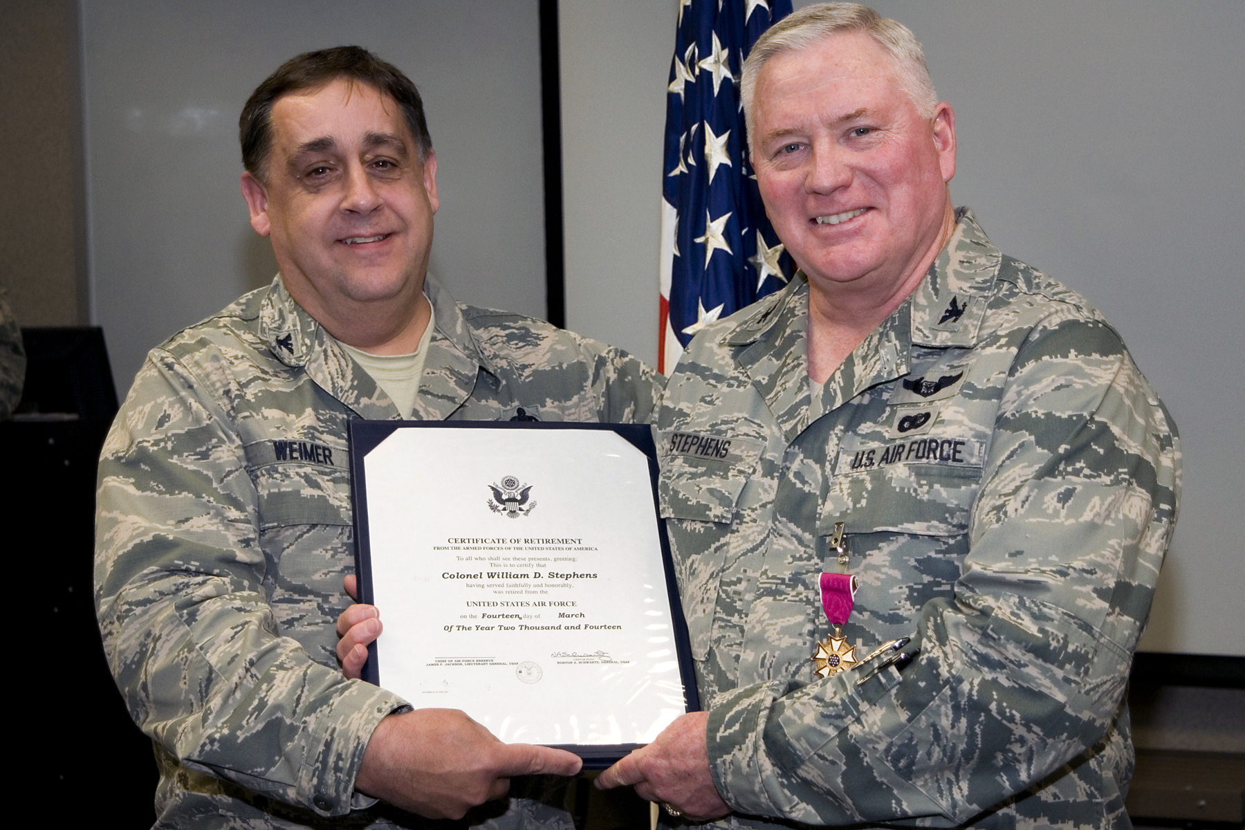 Certificate of Retirement