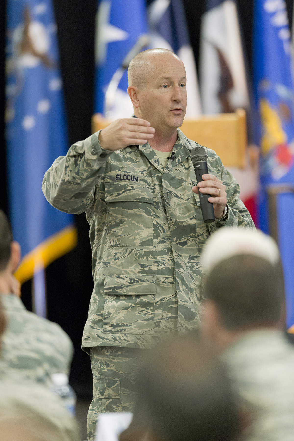 Col. Doug Slocum, Air National Guard inspector general, delivers his ...