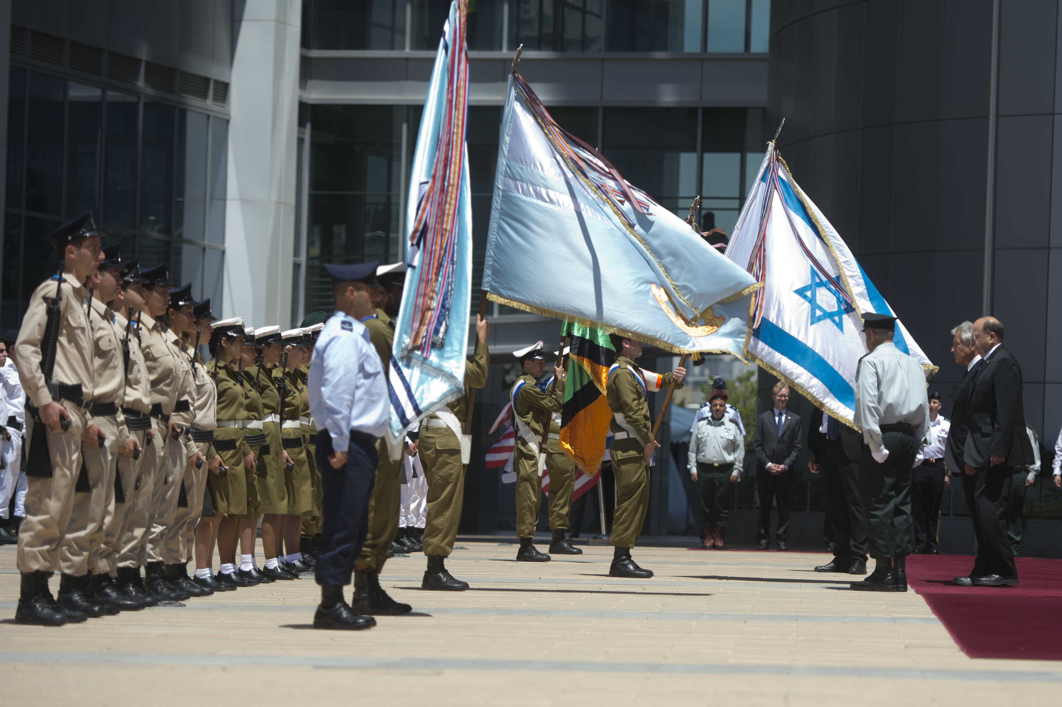 U.S. Defense Secretary Chuck Hagel participates in an honors arrival ...