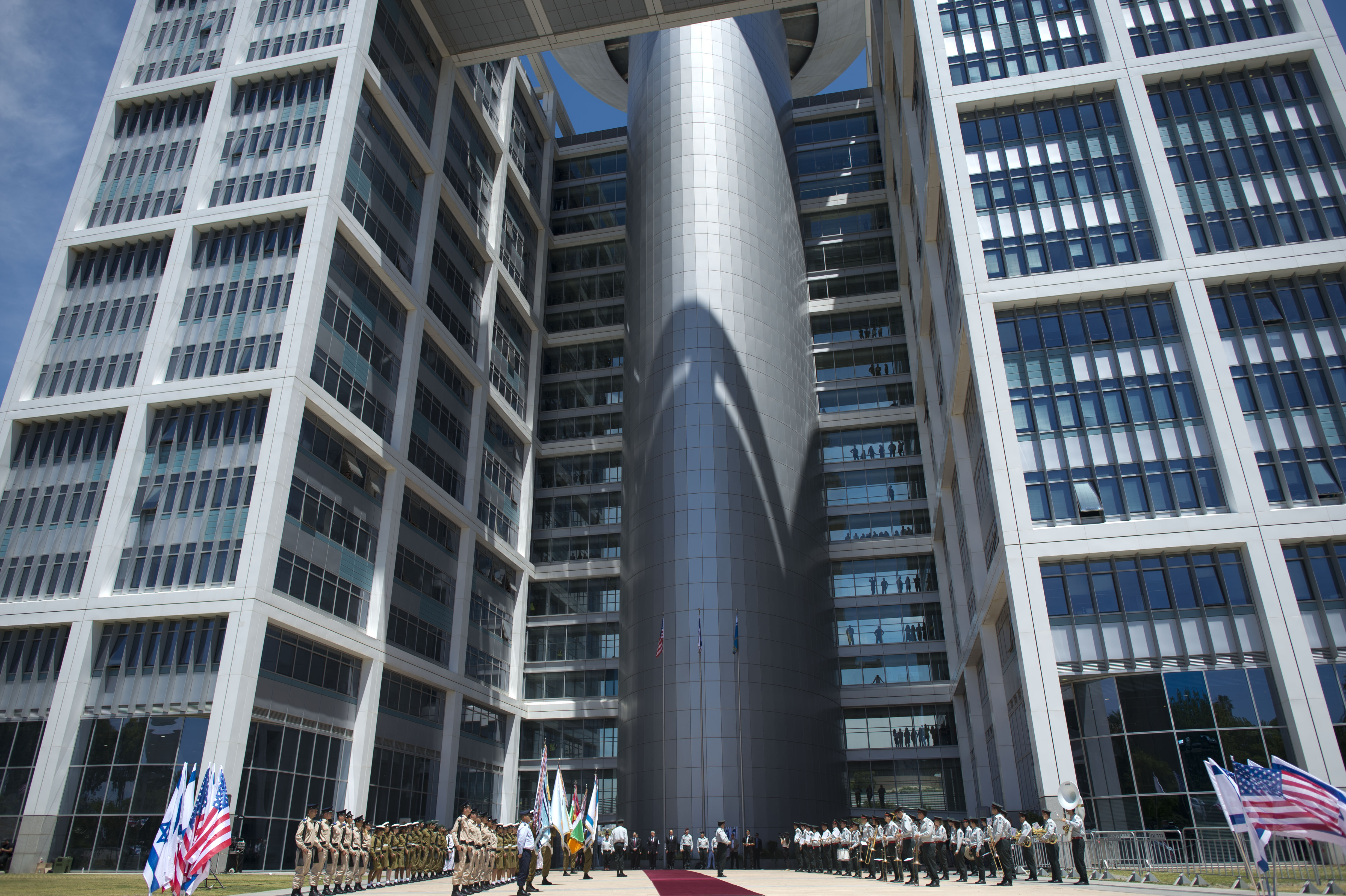 U.S. Defense Secertary Chuck Hagel participates in an honors arrival ...