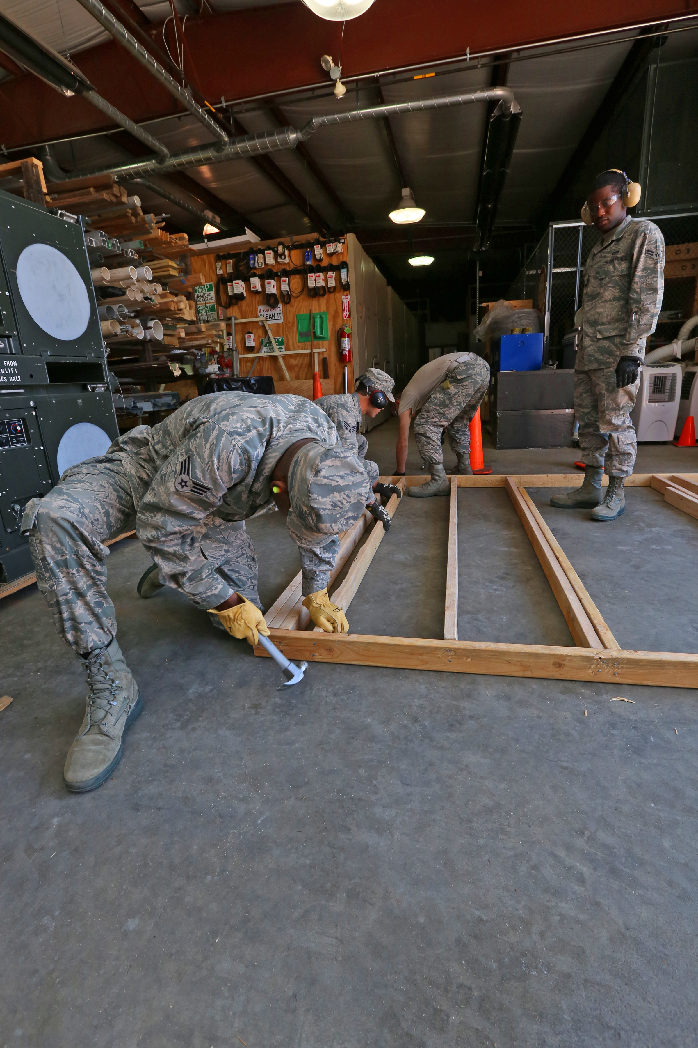 CEs get some good OJT by building a shed