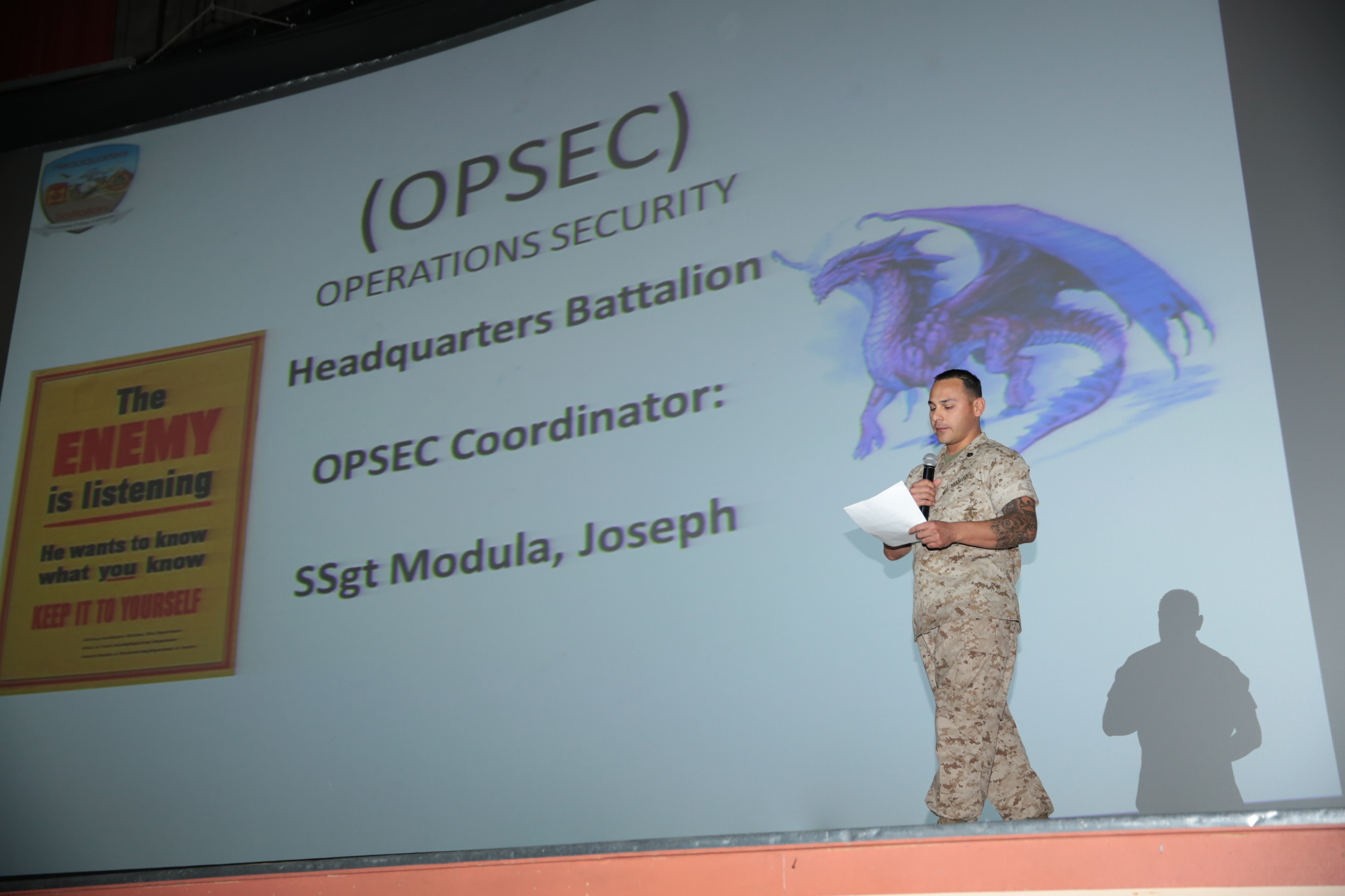 Headquarters Battalion promotes safety during operational pause