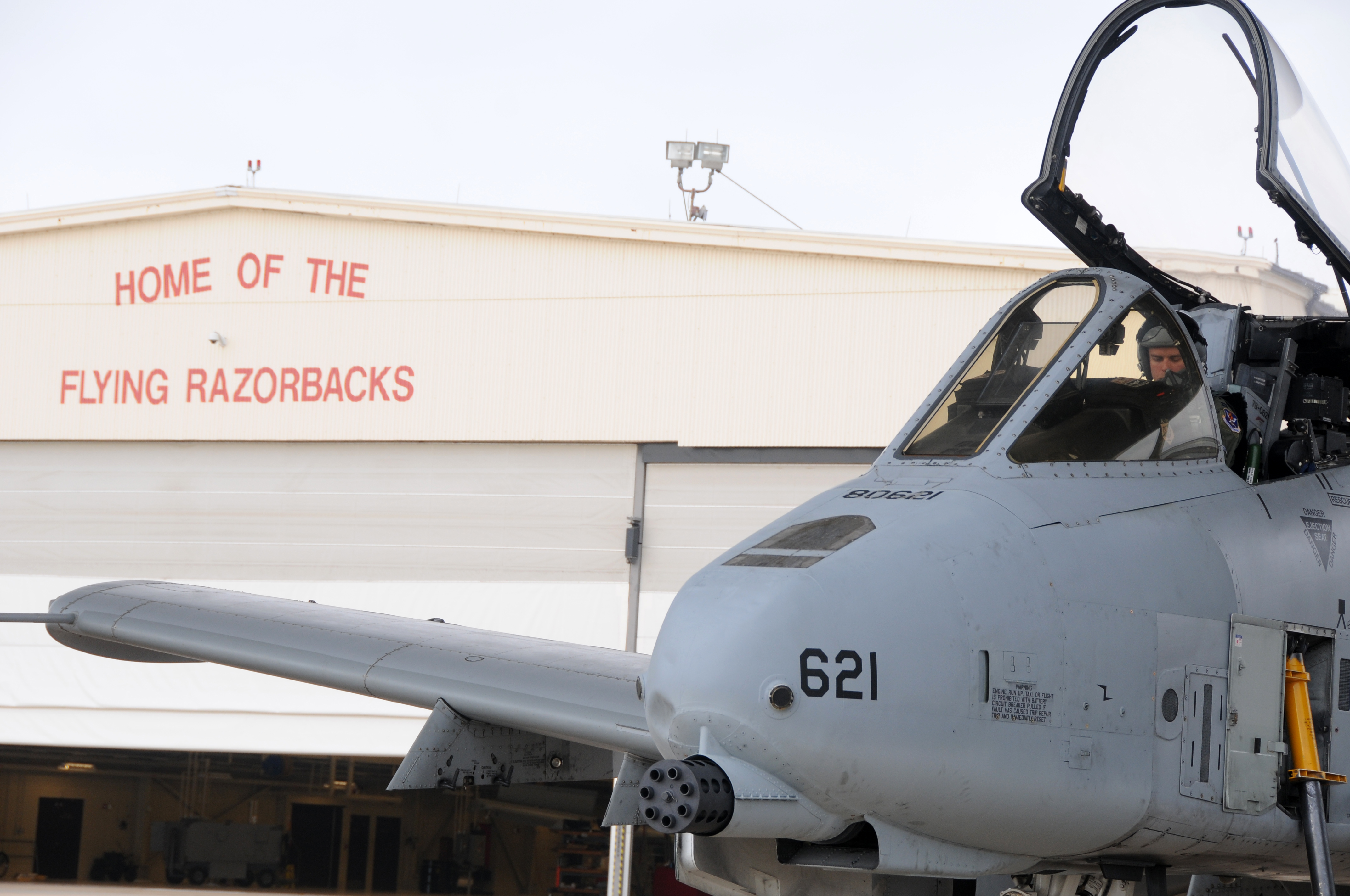 Conversion submersion: Tail No. 621 departs Ebbing ANG Base