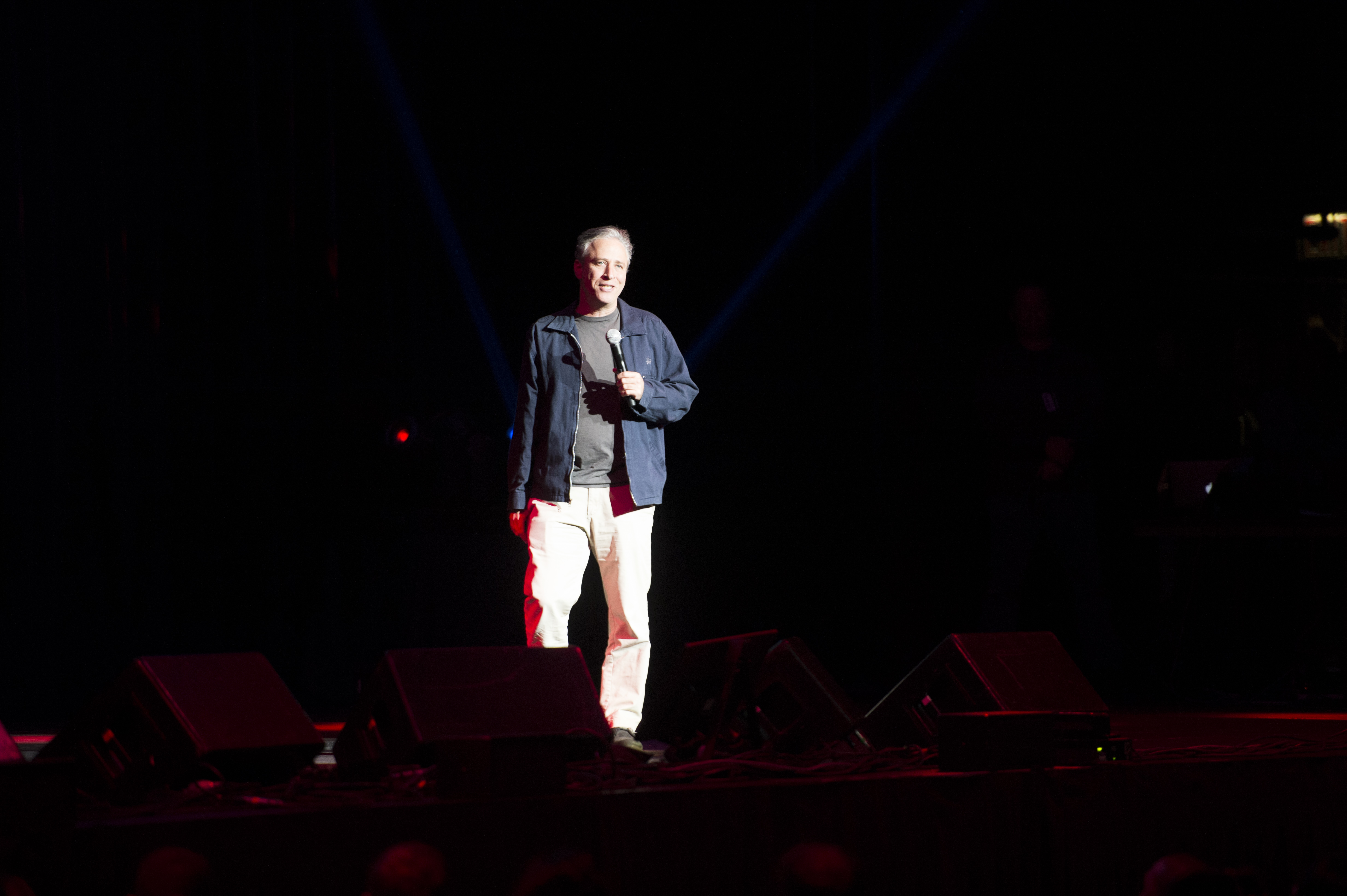 Comedian Jon Stewart performs during the Stand Up for Heroes special at ...
