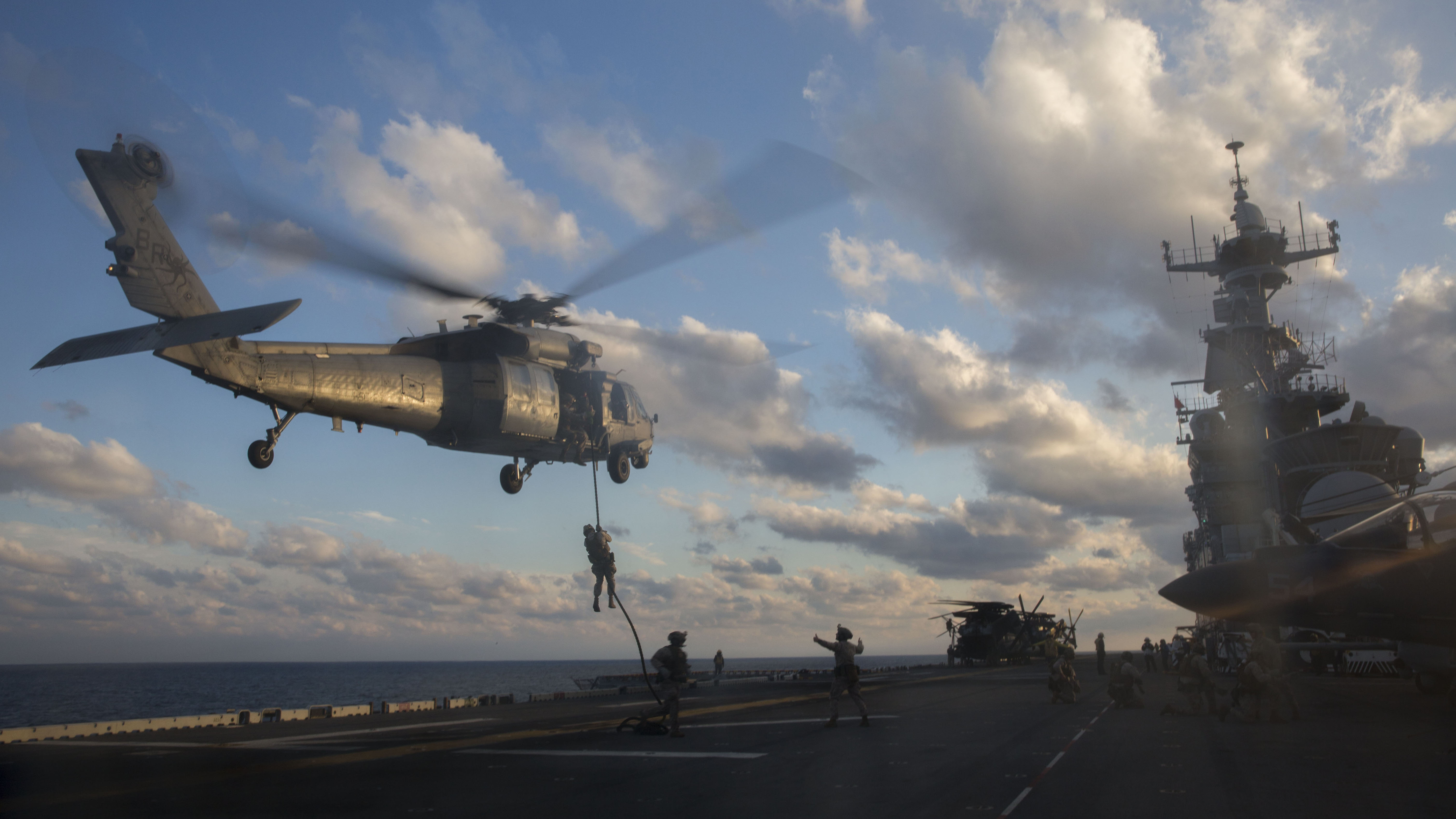 Halloween fast-roping at sea