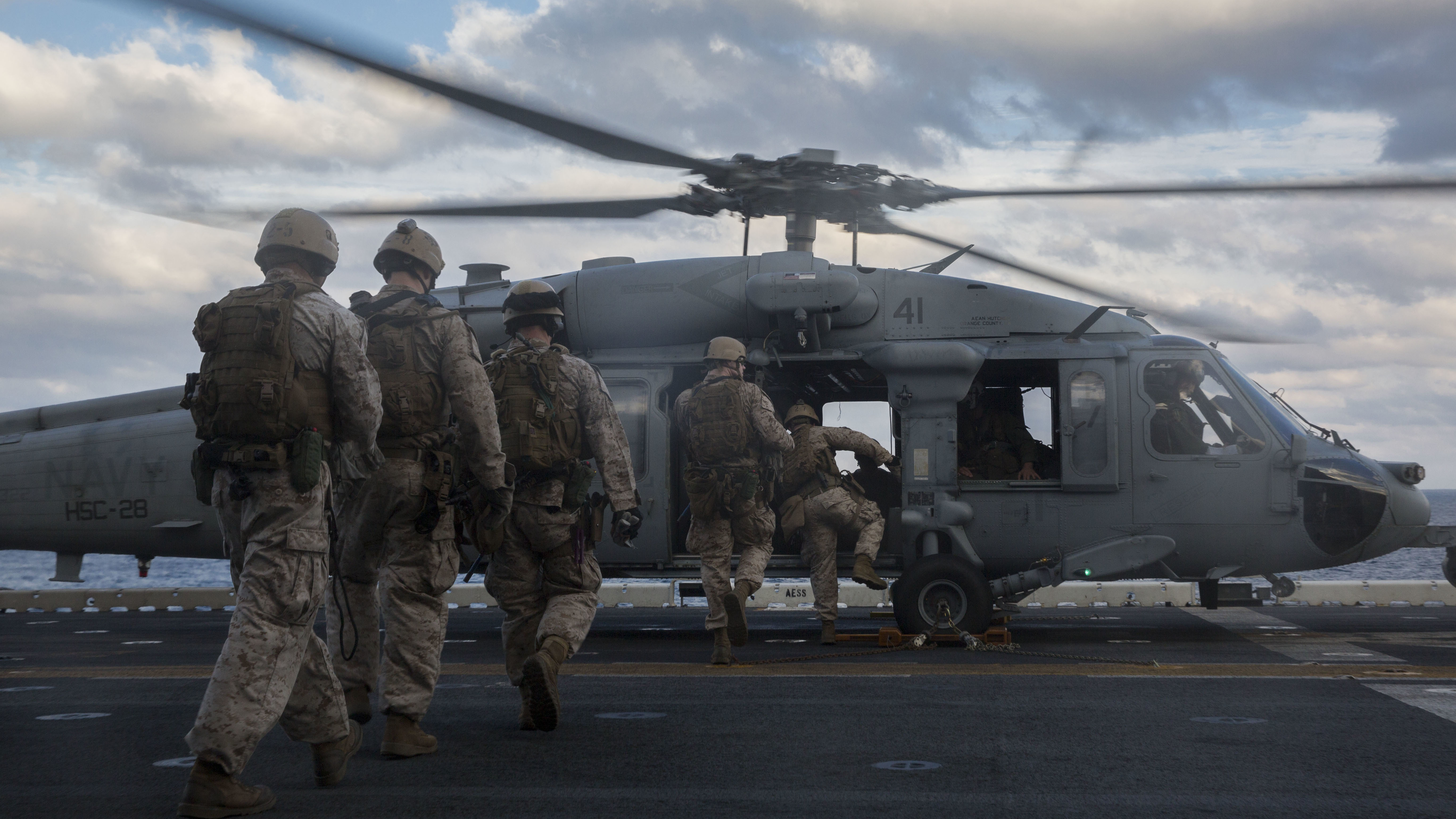 Halloween fast-roping at sea