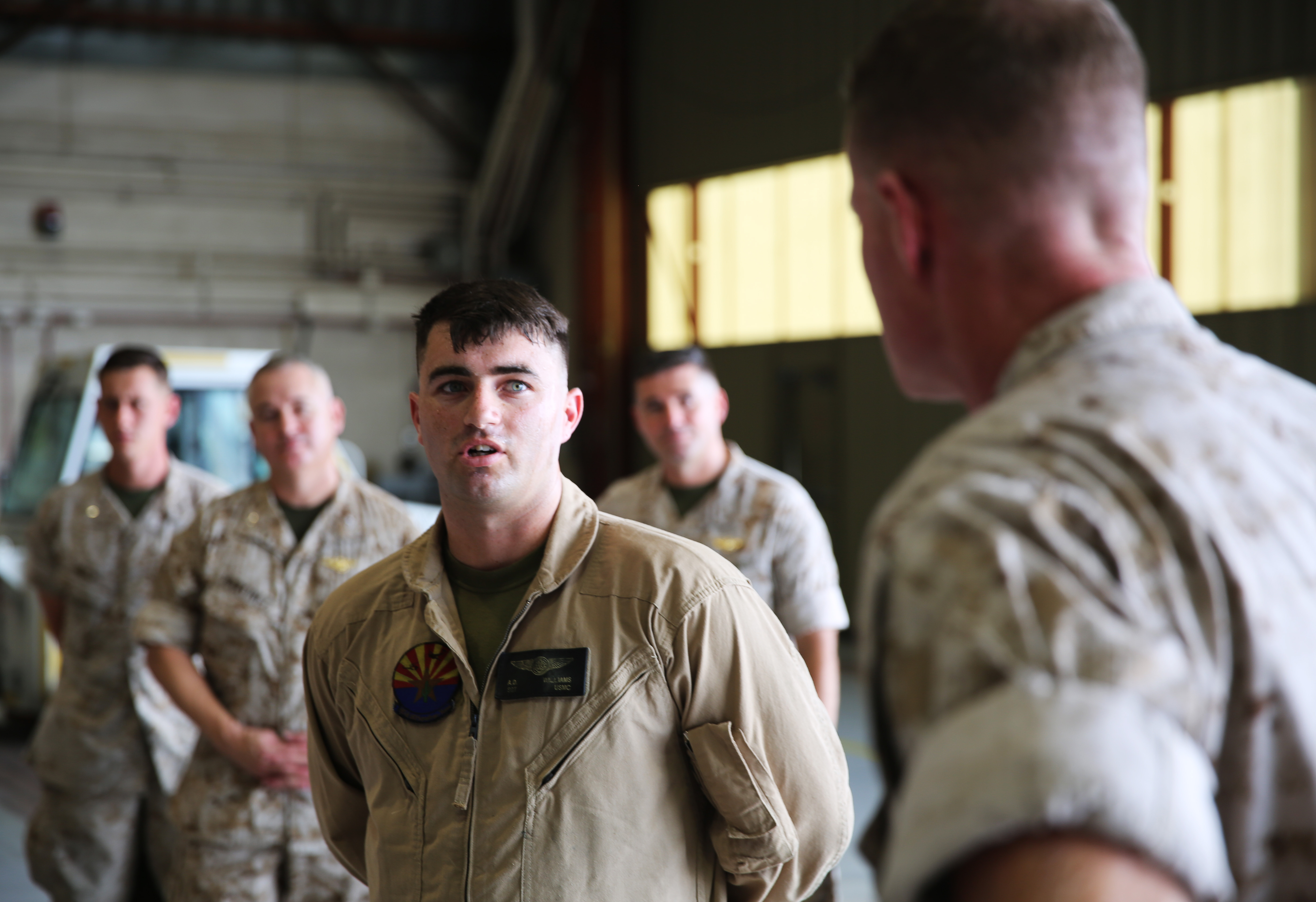 Brig. Gen. Banta Speaks with MCAS Yuma Marines