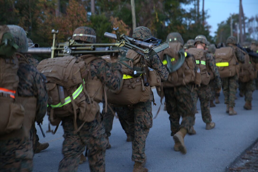 Integrated Task Force Marines build camaraderie, strength during hike
