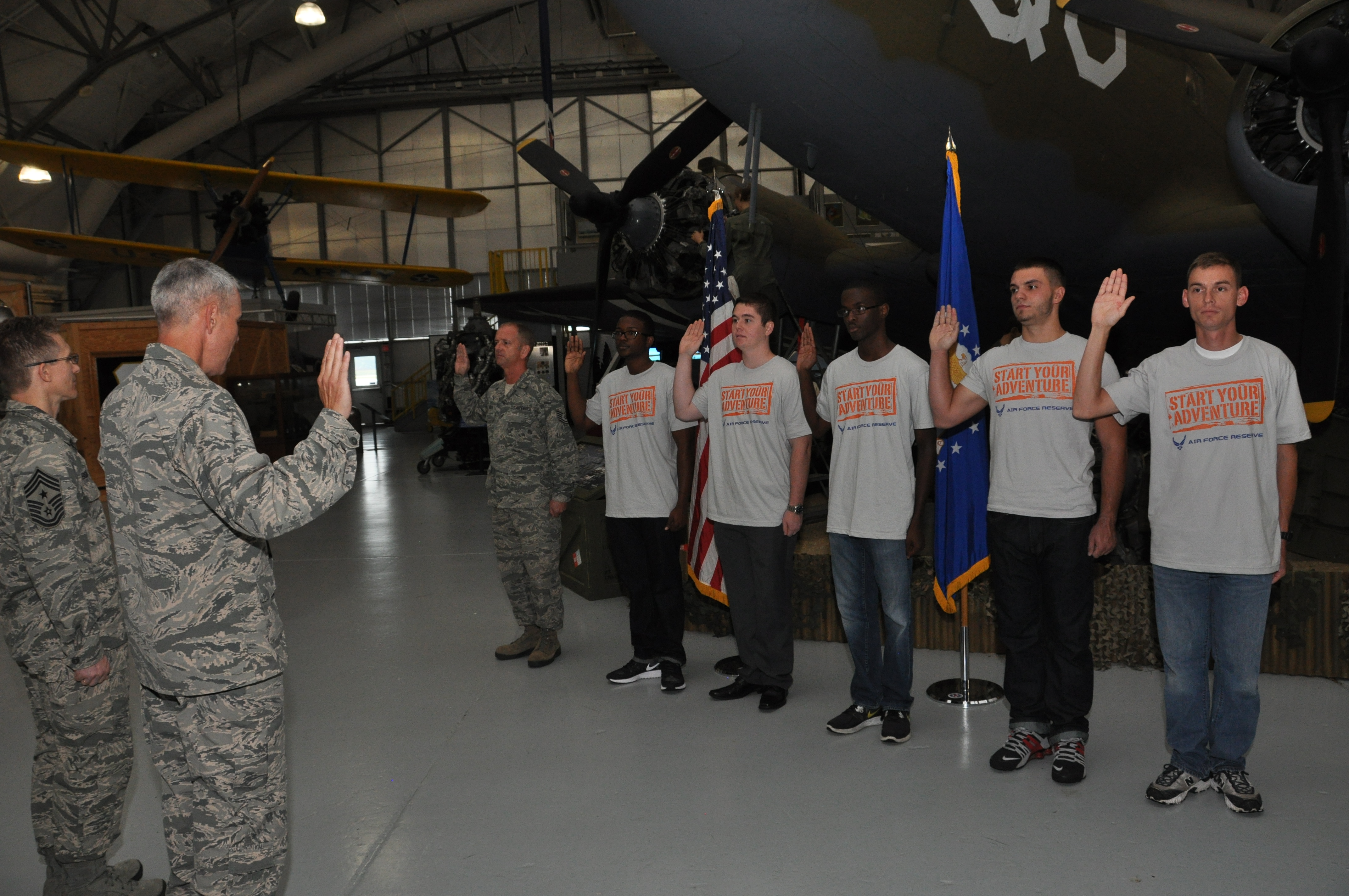 Wing hosts mass enlistment ceremony > 512th Airlift Wing > Article Display