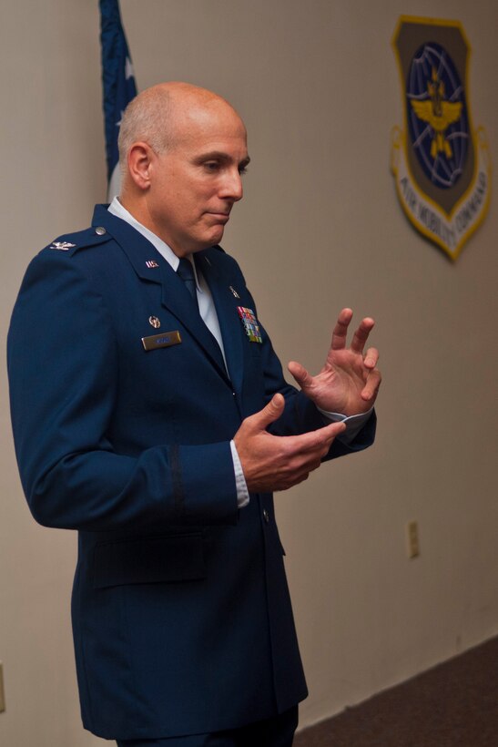 Col. Moore gives his remarks at ceremony