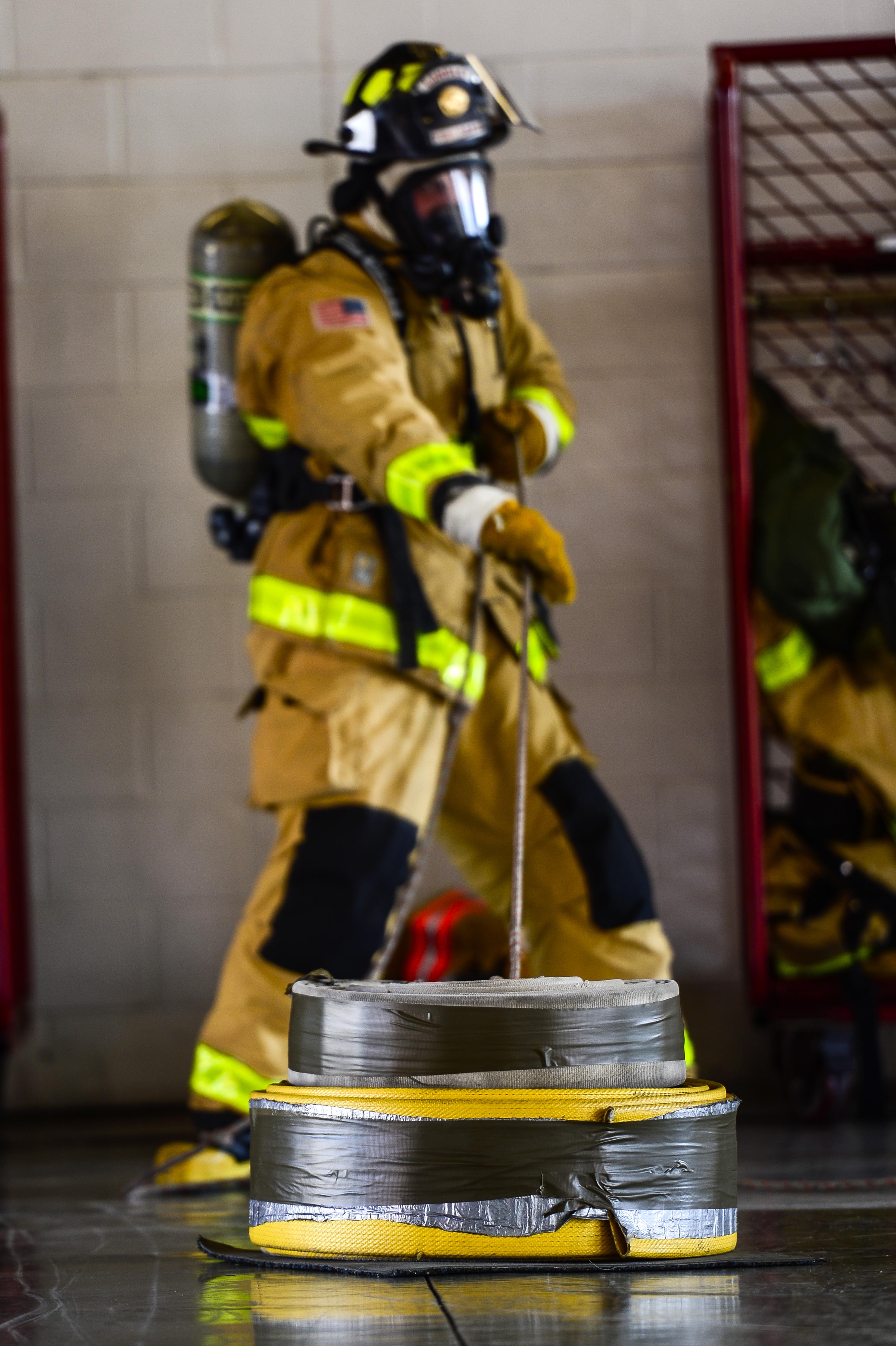 Langley Airmen Participate in Firefighter Challenge