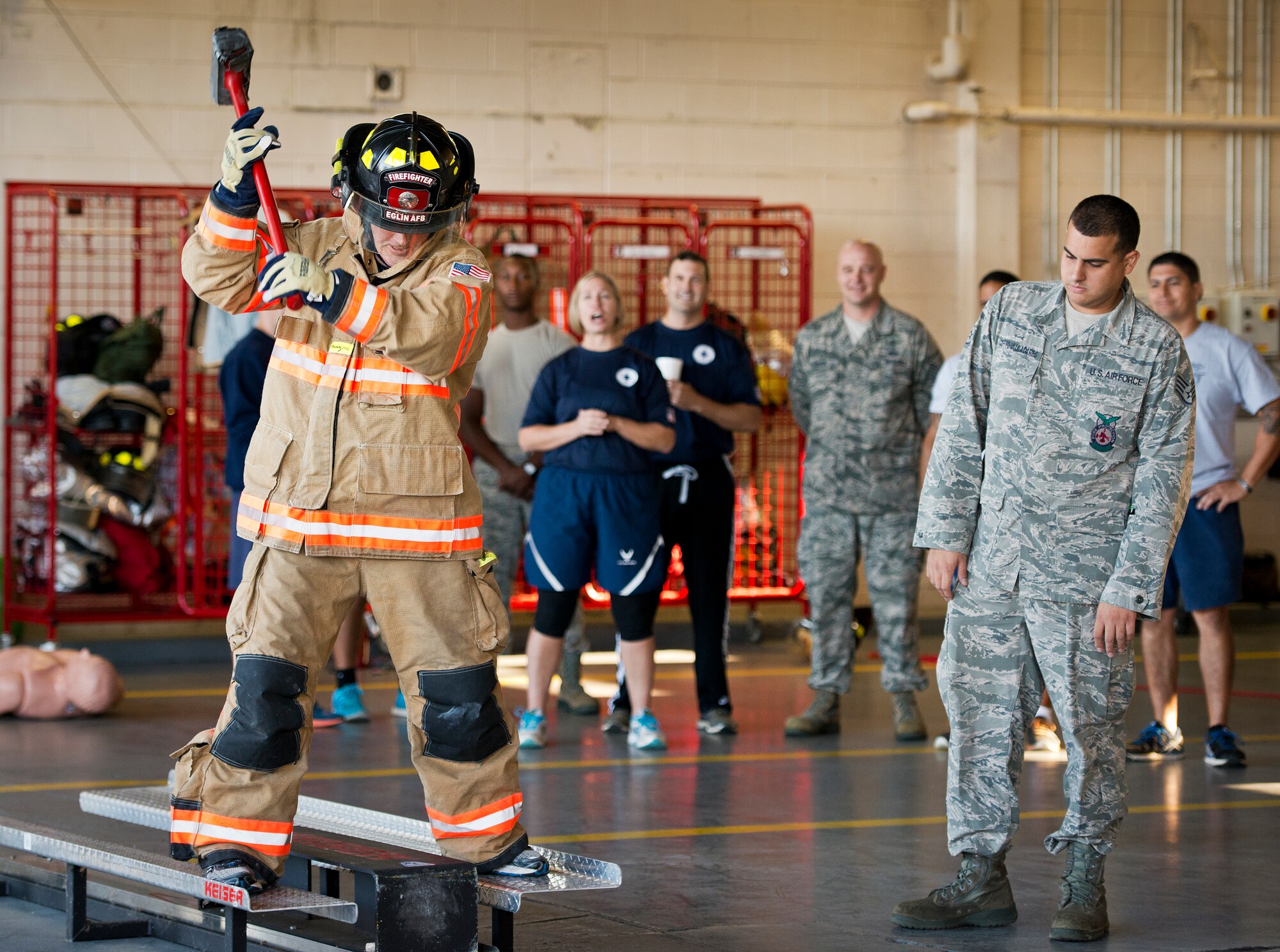 96th TW leadership take firefighter challenge > Eglin Air Force Base > News