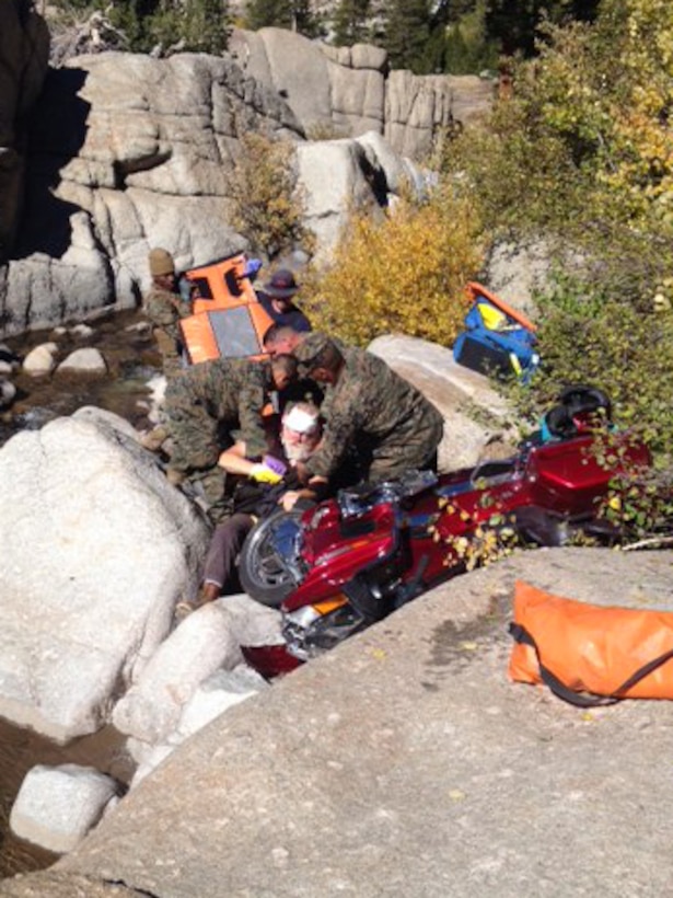Corpsmen step away from training, help stabilize motorcycle accident victim