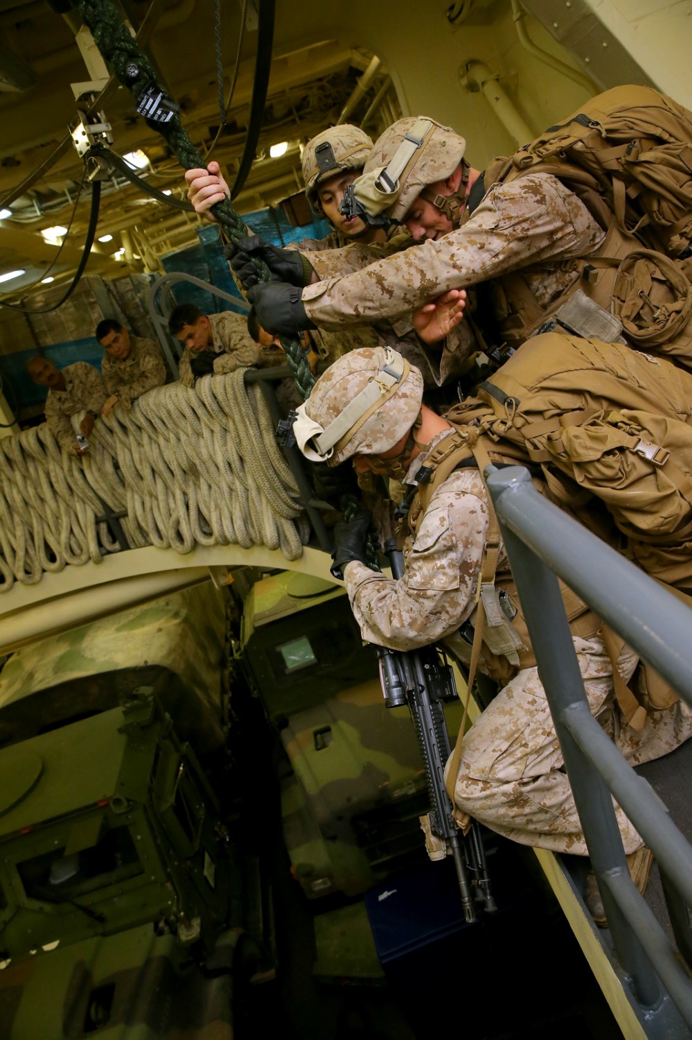 BLT 2/1 Marines Practice Fast Rope Techniques