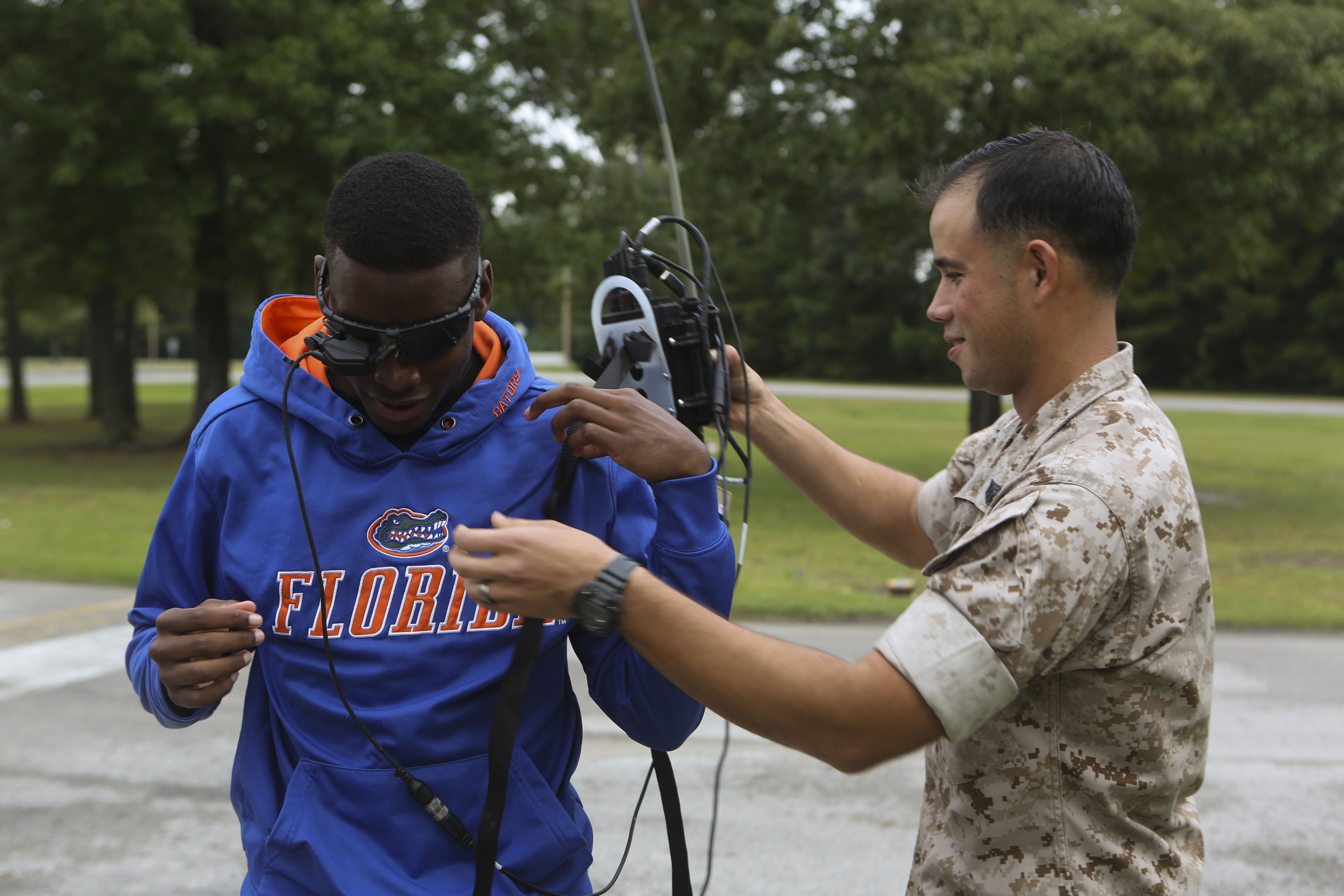 Marines, Robots, high school students