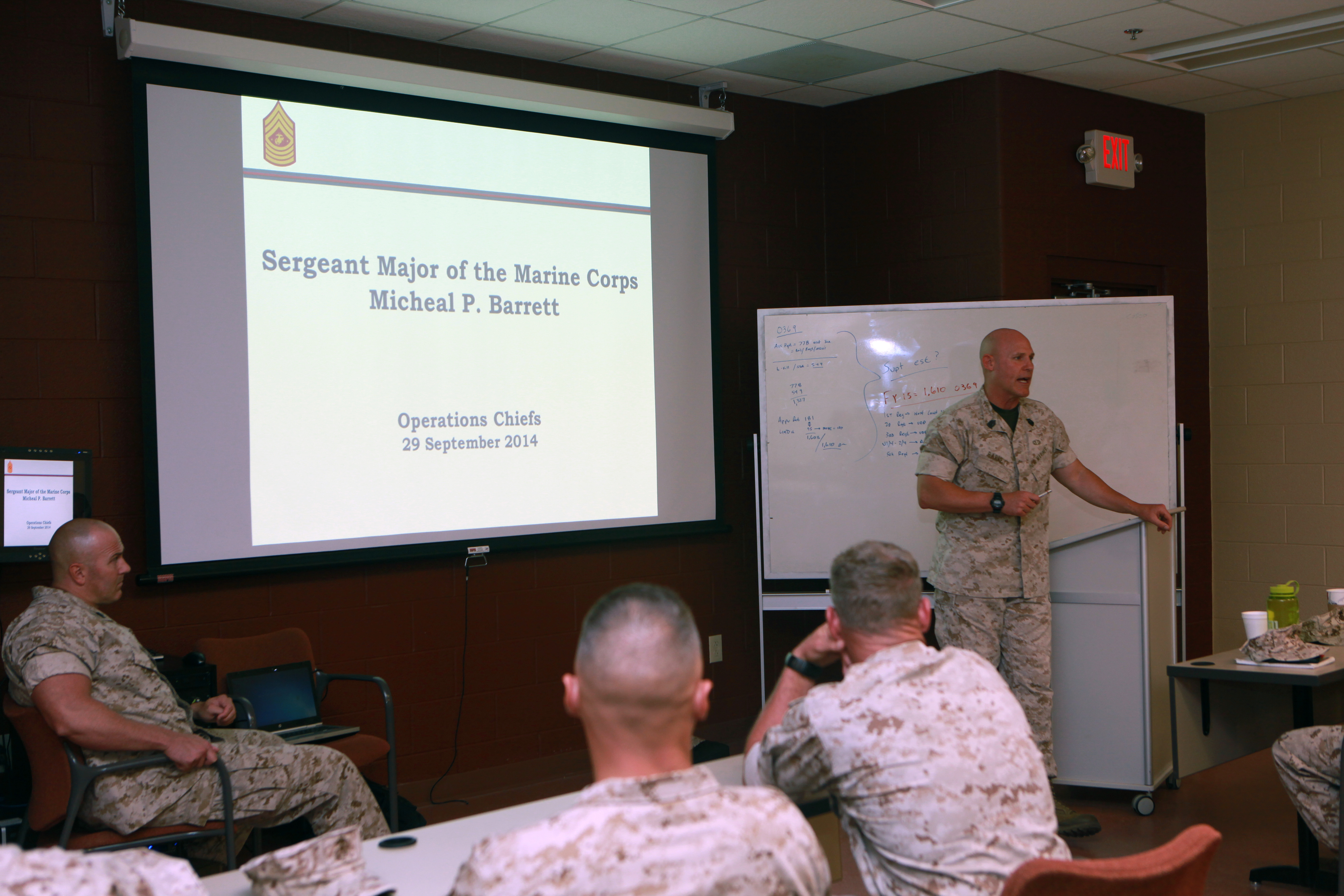 Sgt. Maj. Micheal P. Barrett, the 17th Sergeant Major of the Marine ...