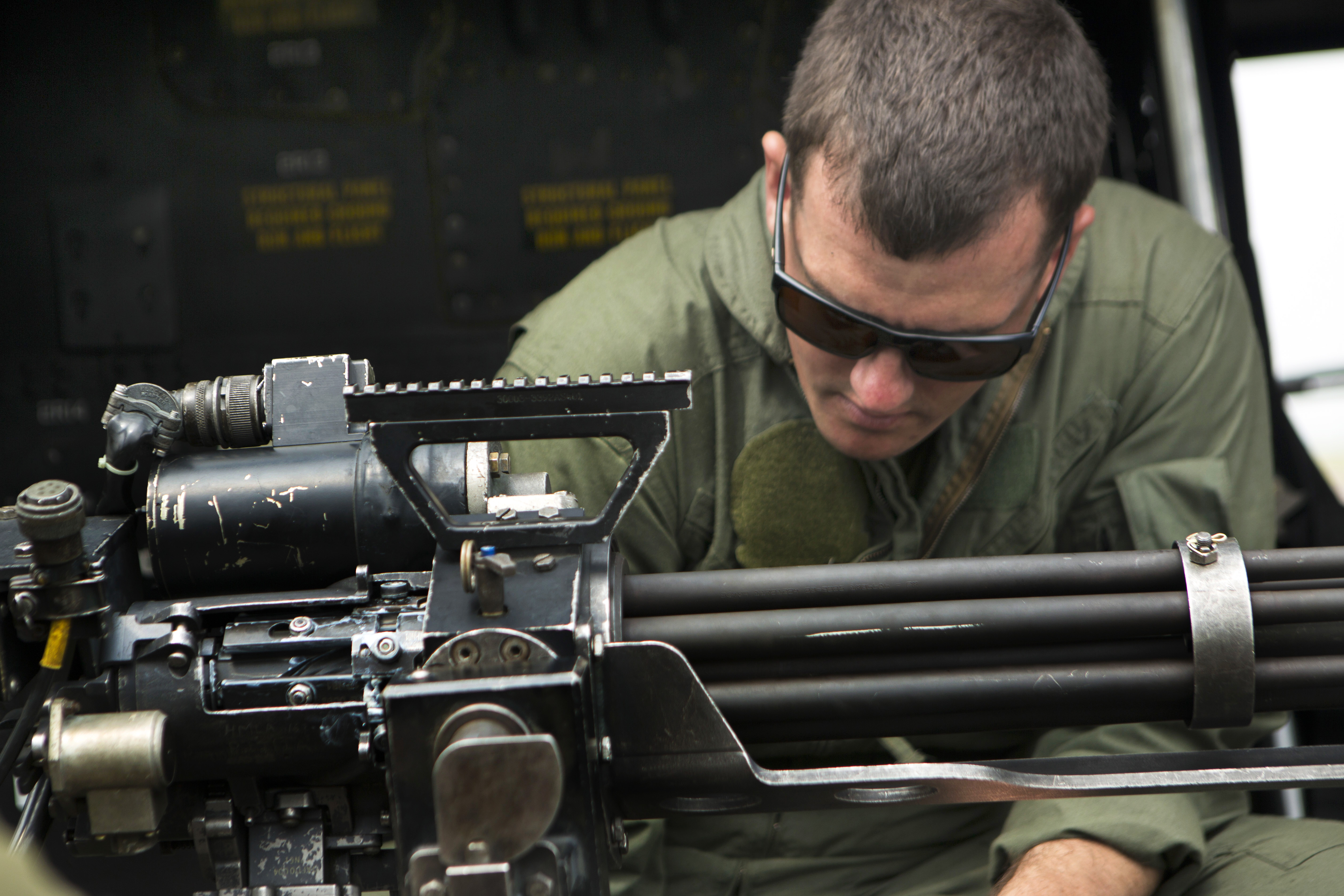 Minigun On Helicopter