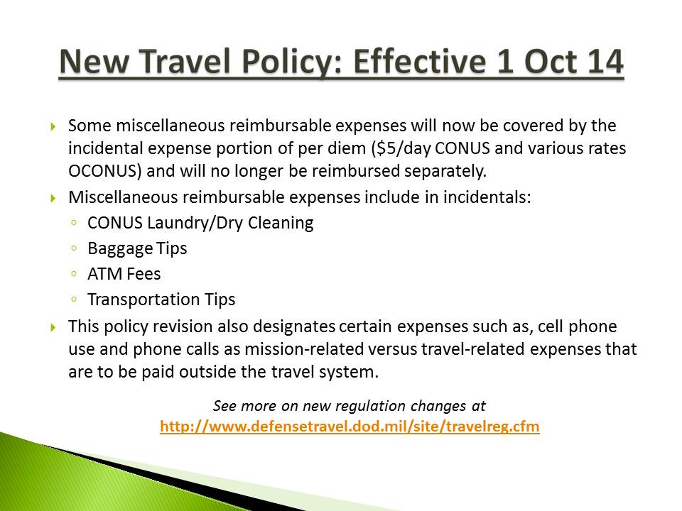 New Travel Policy