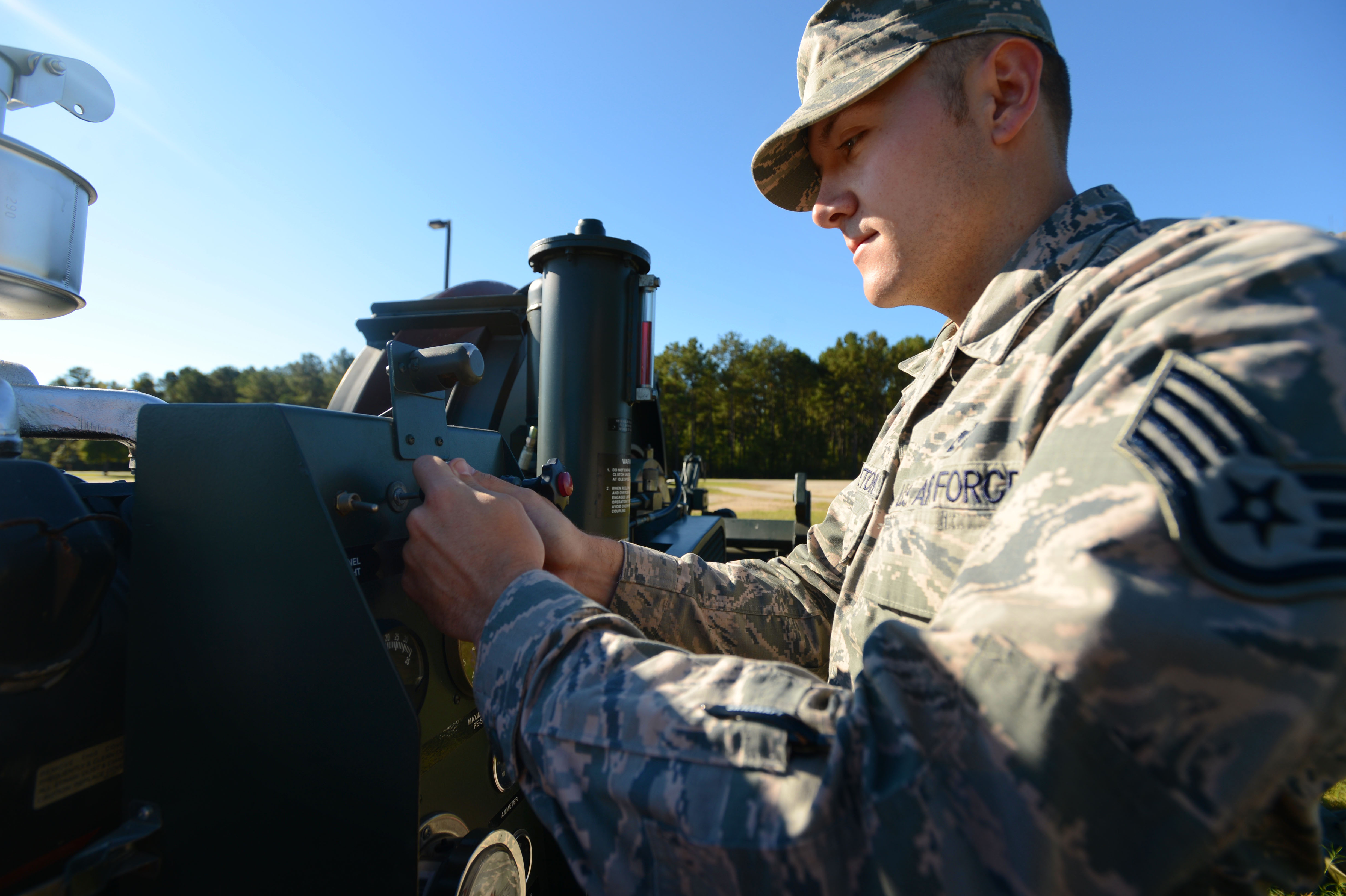 20th CES Airman prepares arresting system