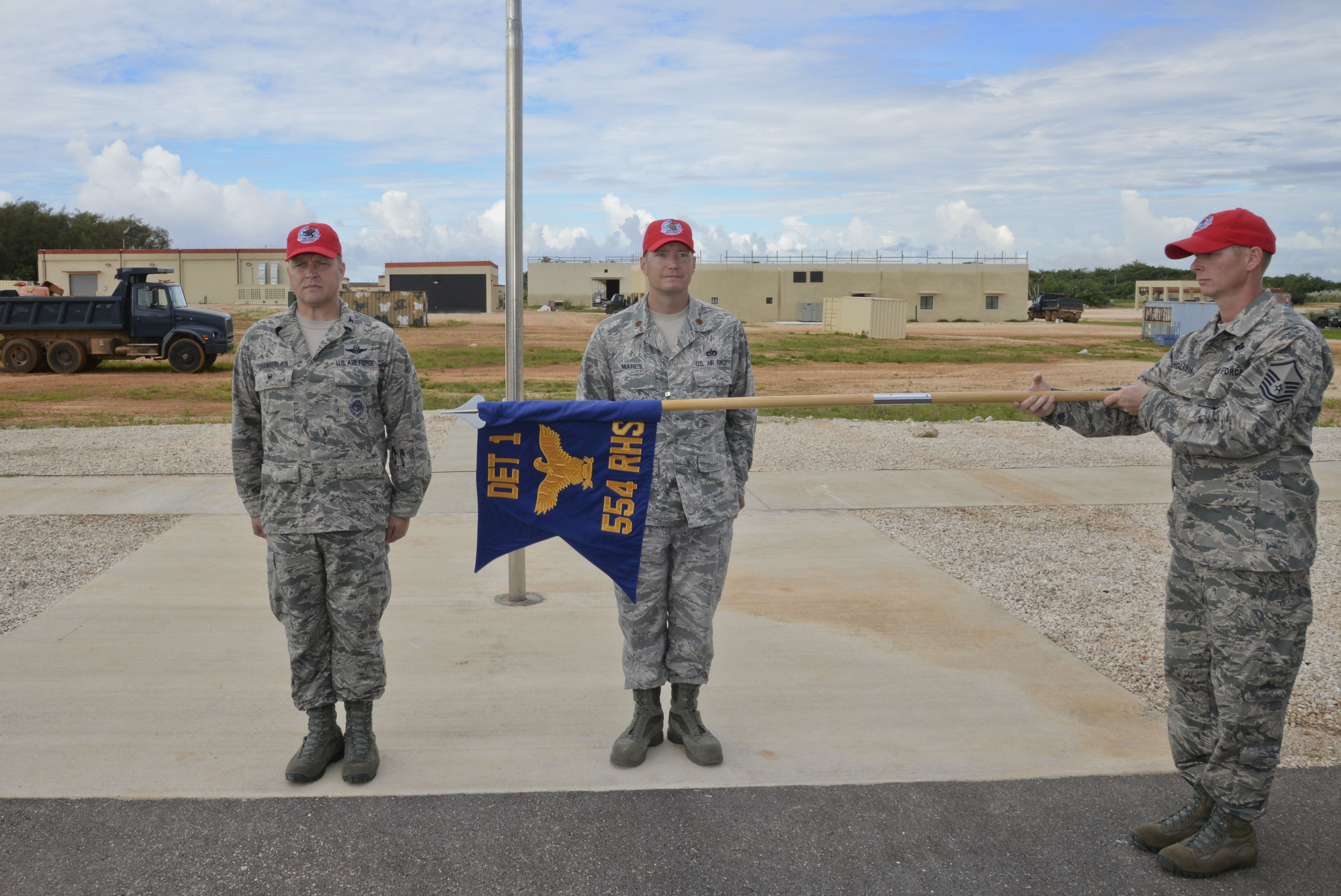 554th RHS unfurls flag > Andersen Air Force Base > Article Display