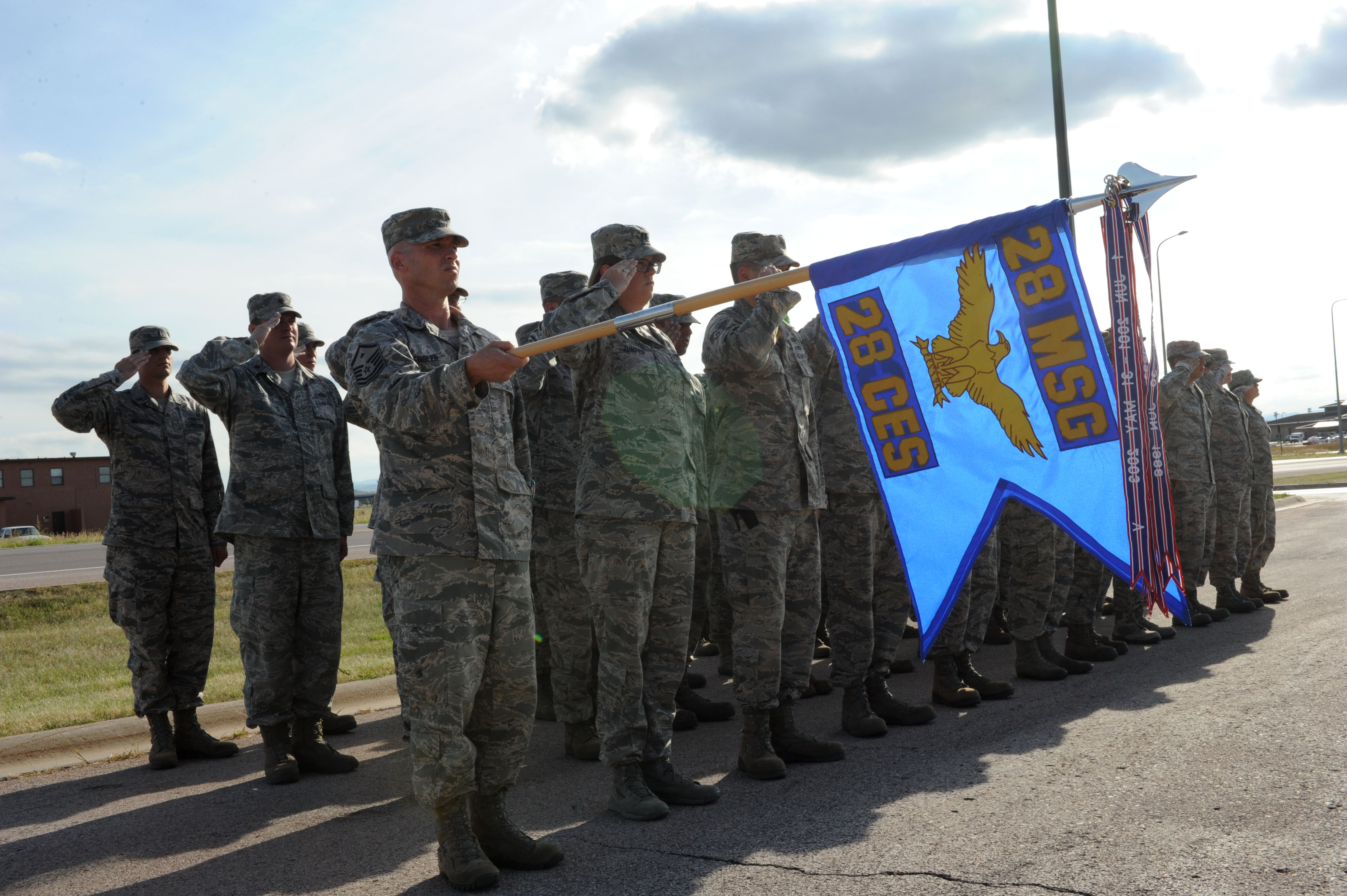 28th CES salutes flag during ceremony > Ellsworth Air Force Base ...