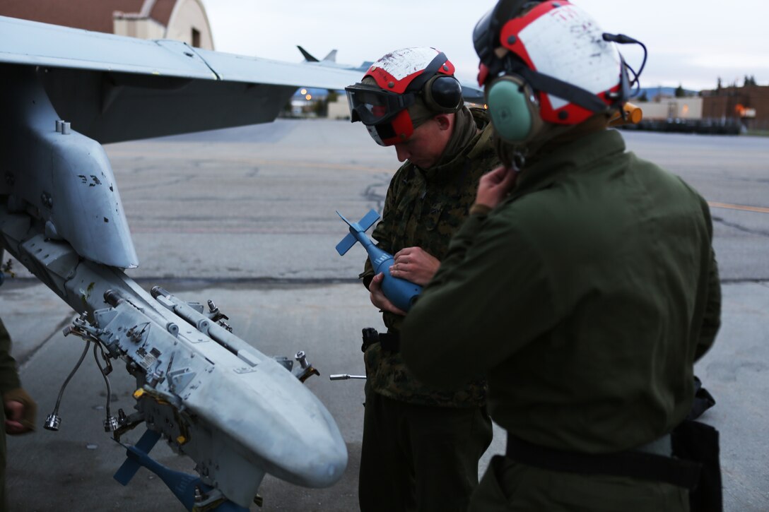 VMFA-122 Ordnance Marines keep Hornets armed in any weather