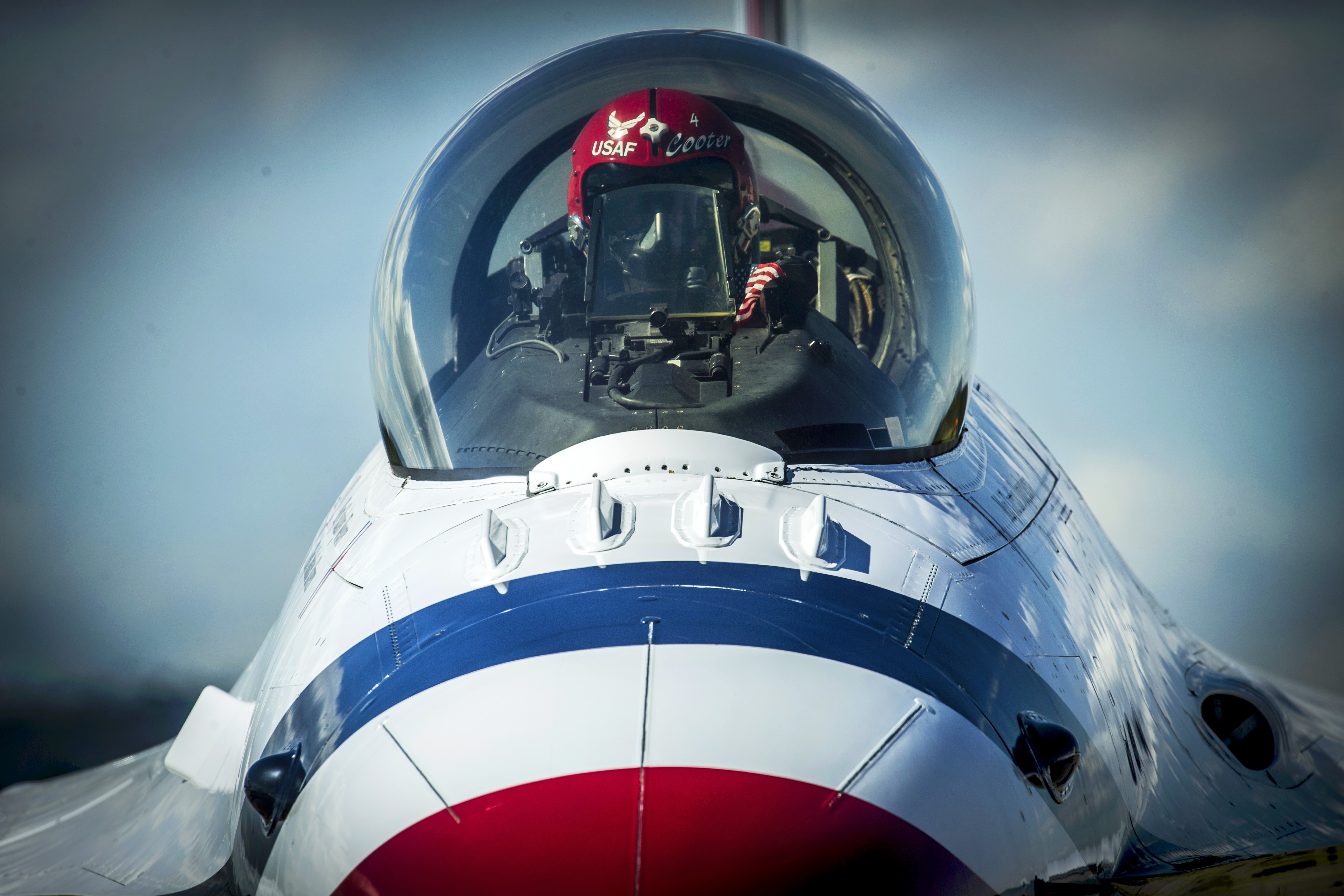 Air Force Maj. Curtis Dougherty prepares to taxi his F-16 Fighting ...