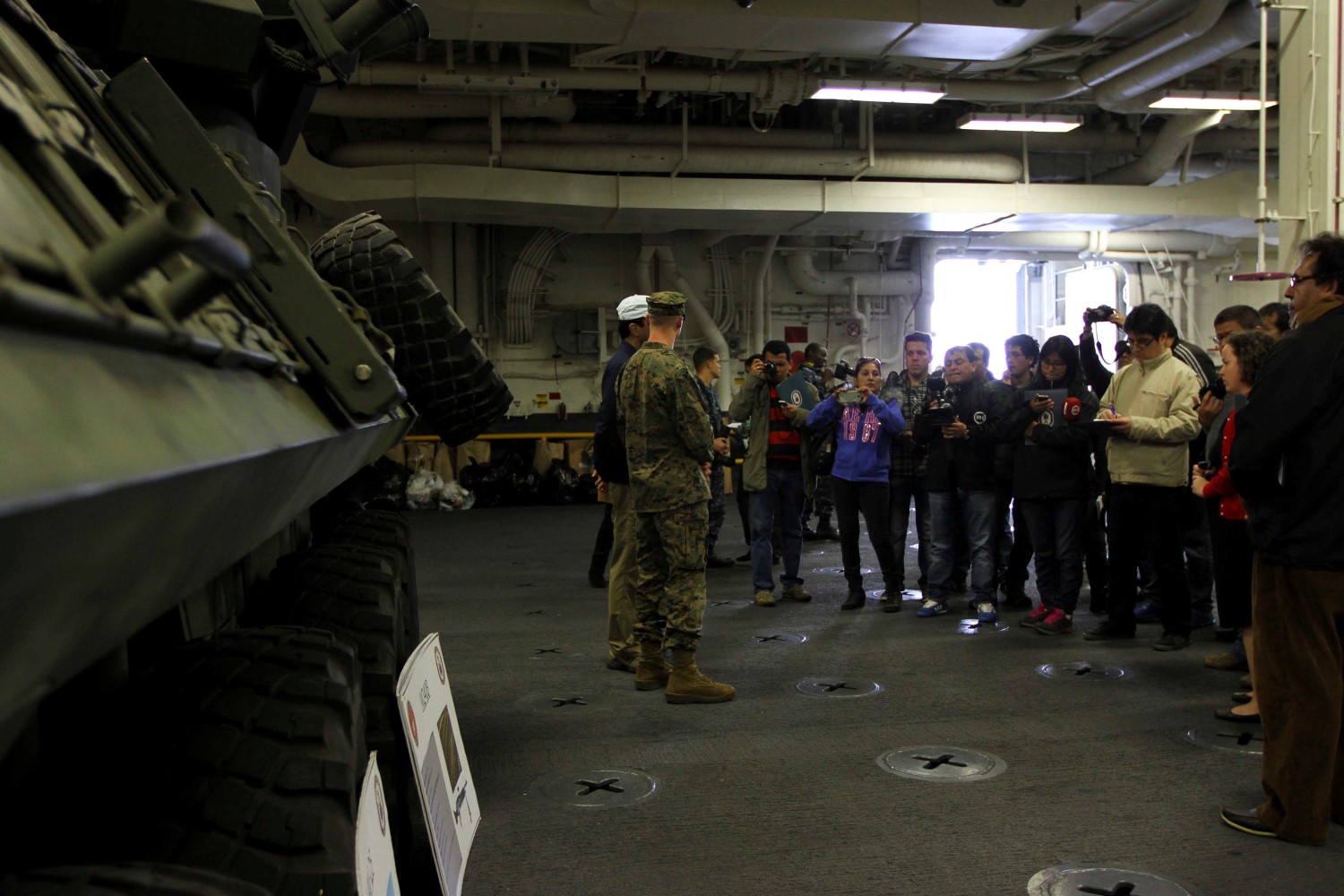 USS America holds press conference in Peru