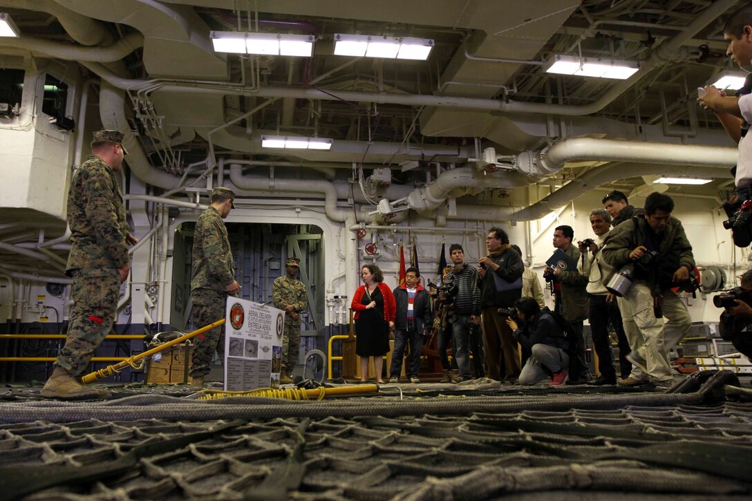 USS America holds press conference in Peru