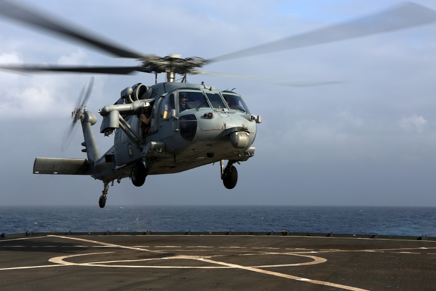 Sea Hawk soars over USS Comstock