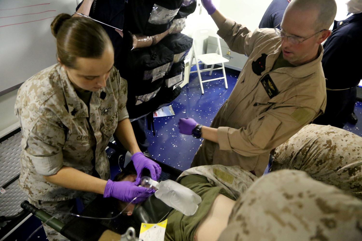Marines and sailors participate in Mass Cas drill