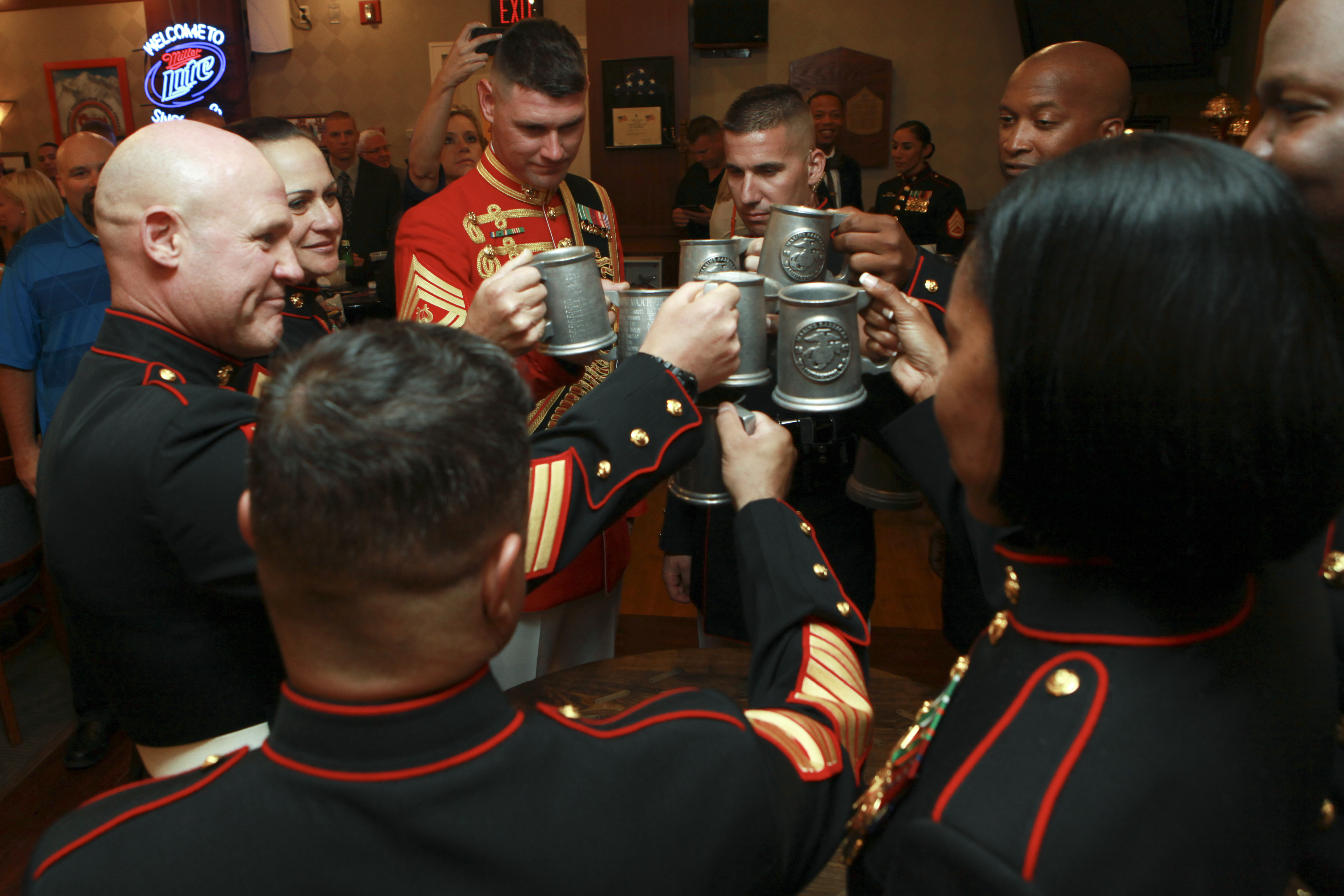 marines drinking beer