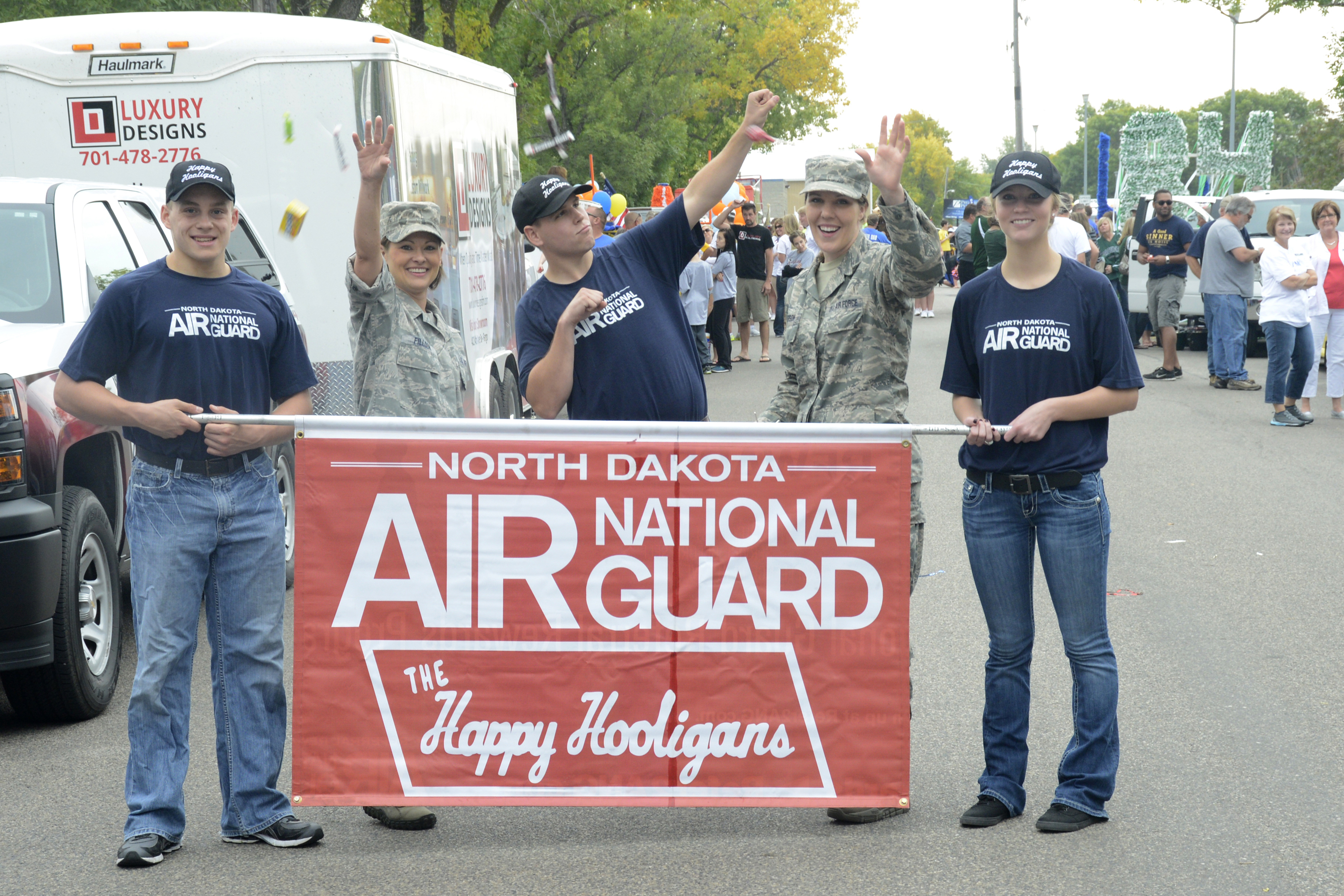 119th Wing recruiters and Student Flight members at West Fest Parade
