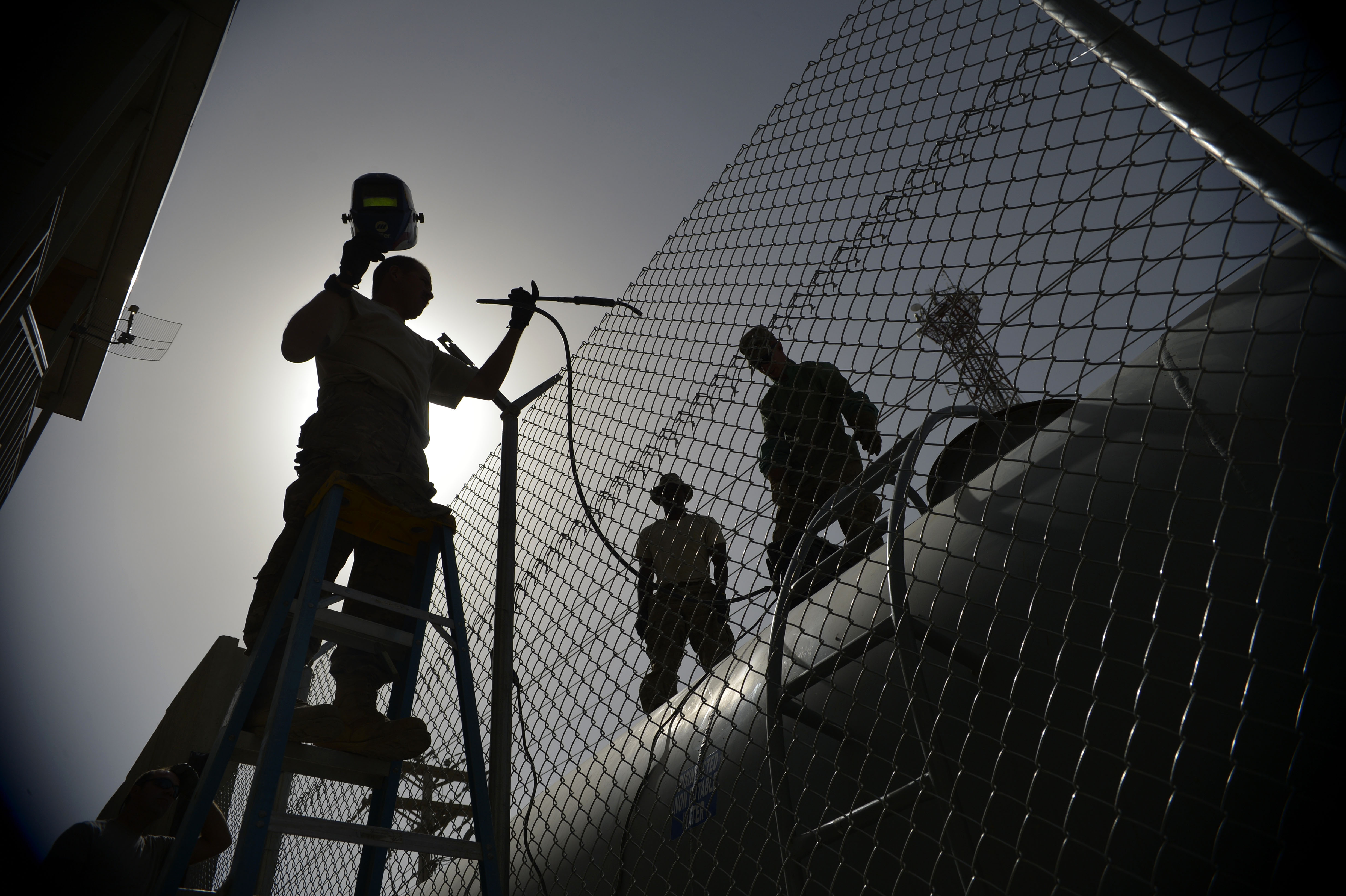 Civil Engineer Airmen assemble de-fence > U.S. Air Forces Central > Display