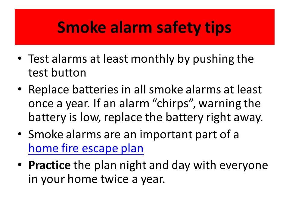 Smoke alarm safety tips