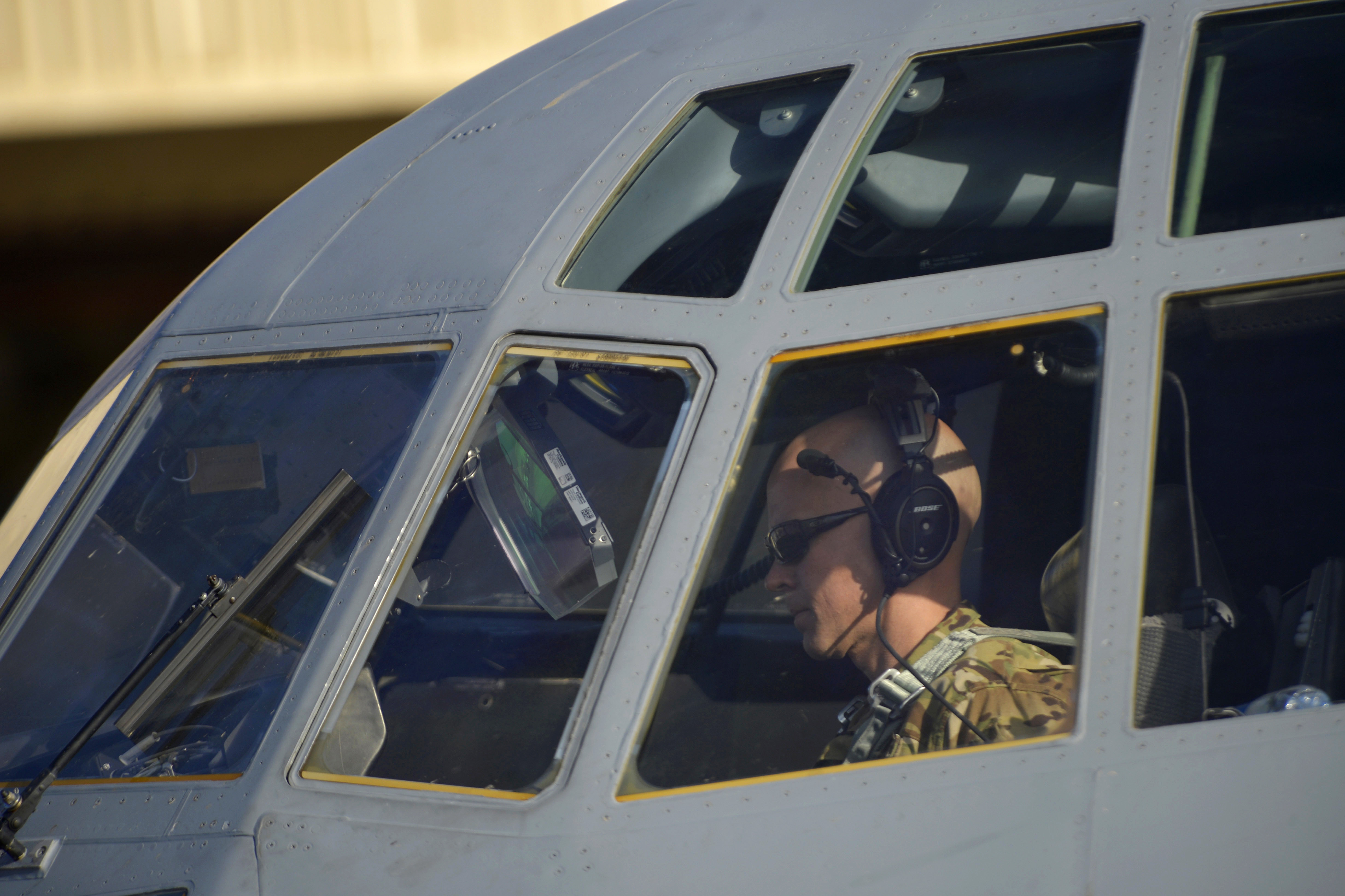U.S. Air Force Lt. Col. Joseph Miller prepares to depart Bagram ...