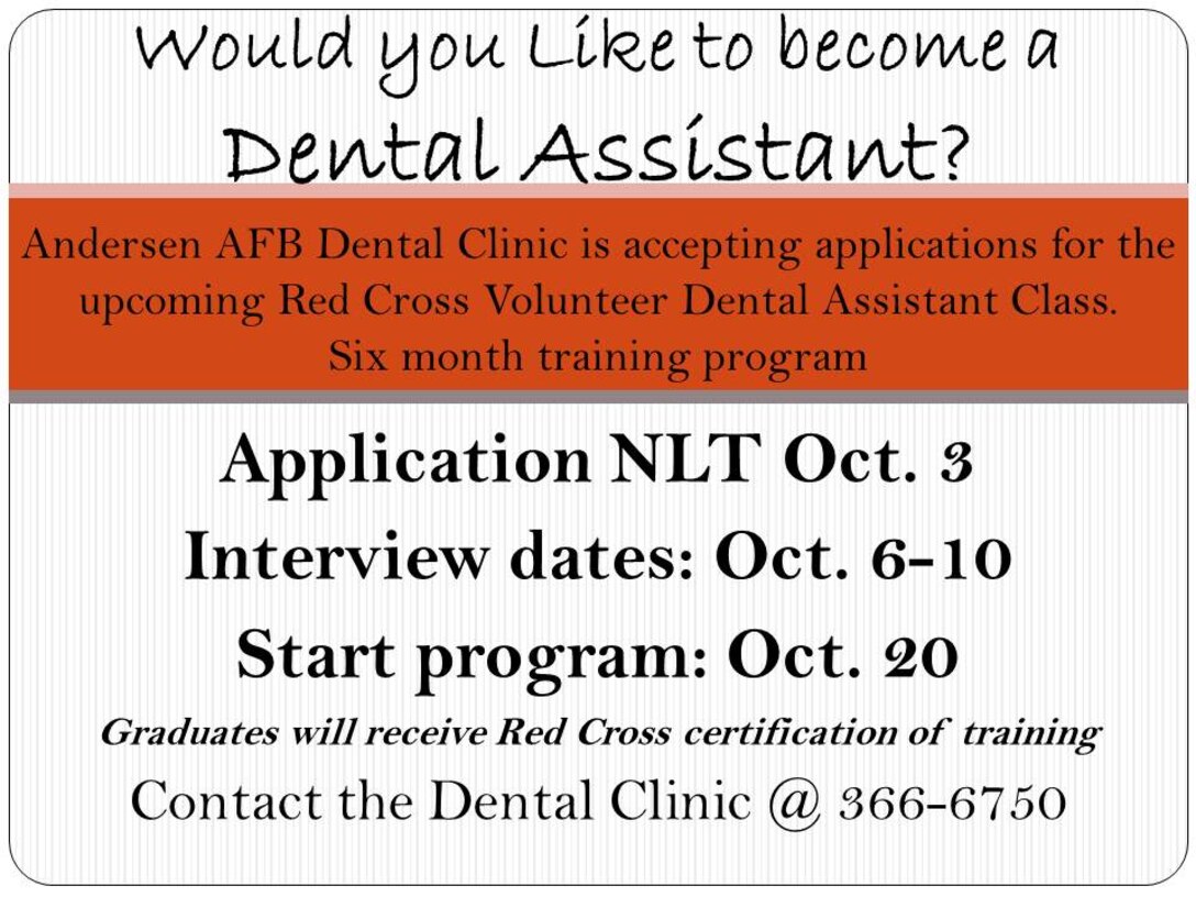 Red Cross Dental Assistant Class Update
