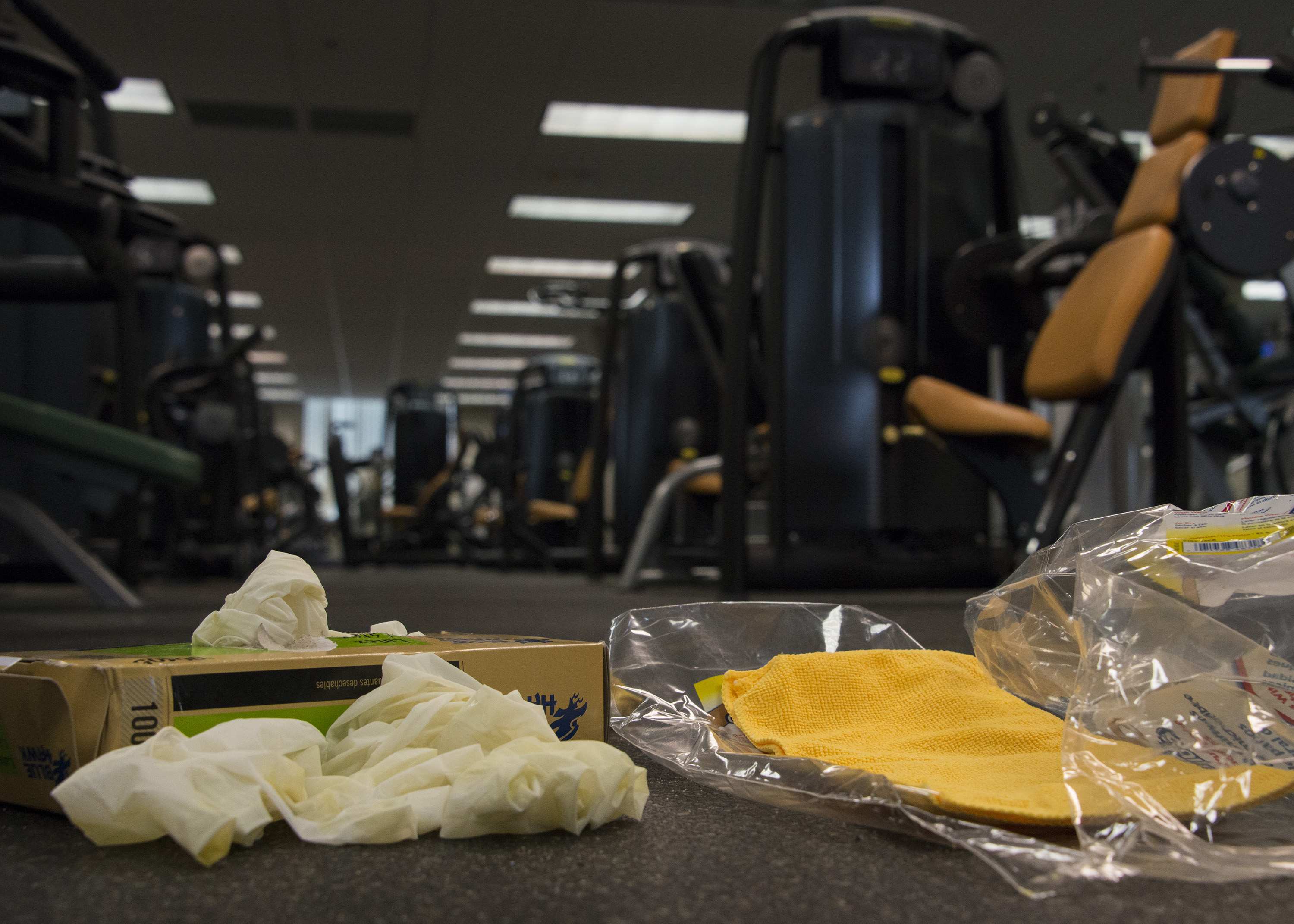 Airmen pitch in to clean Duke Field gym