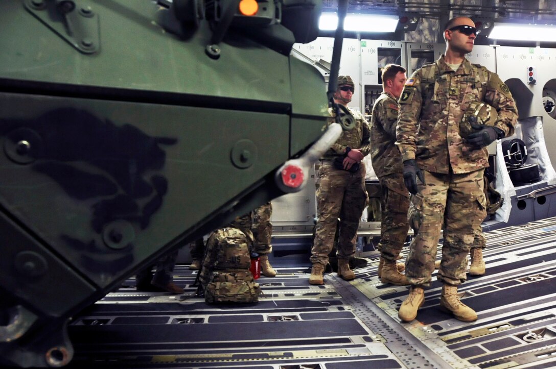 U.S. Army Staff Sgt. Derrick Guyton, assigned to Eagle Troop, 2nd ...